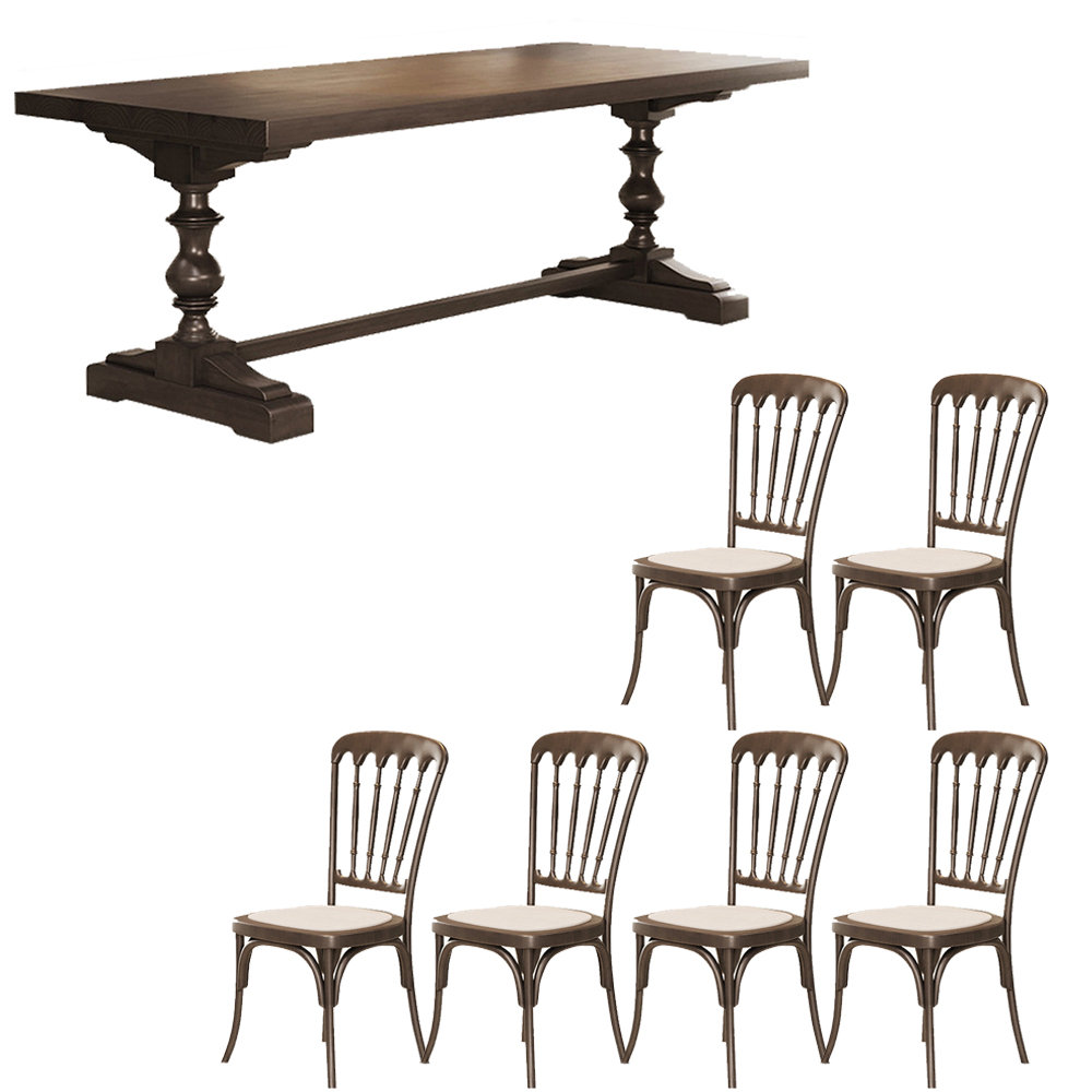 Waagy American style retro solid wood dining table set - Wayfair Canada