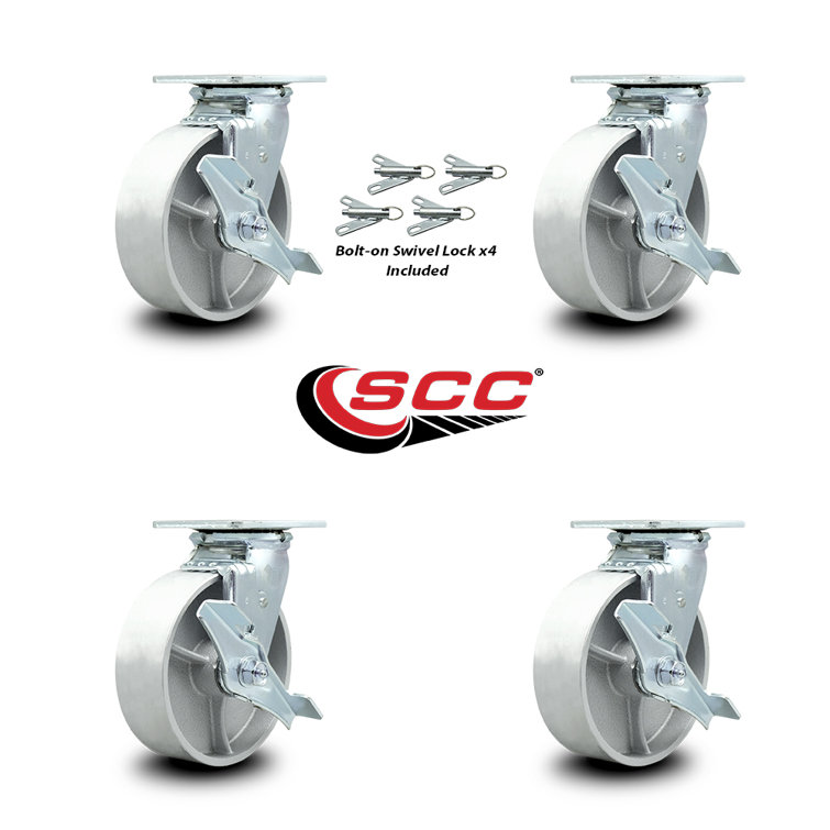 Service Caster Roulettes semi-en acier avec roulement à rouleaux et ...