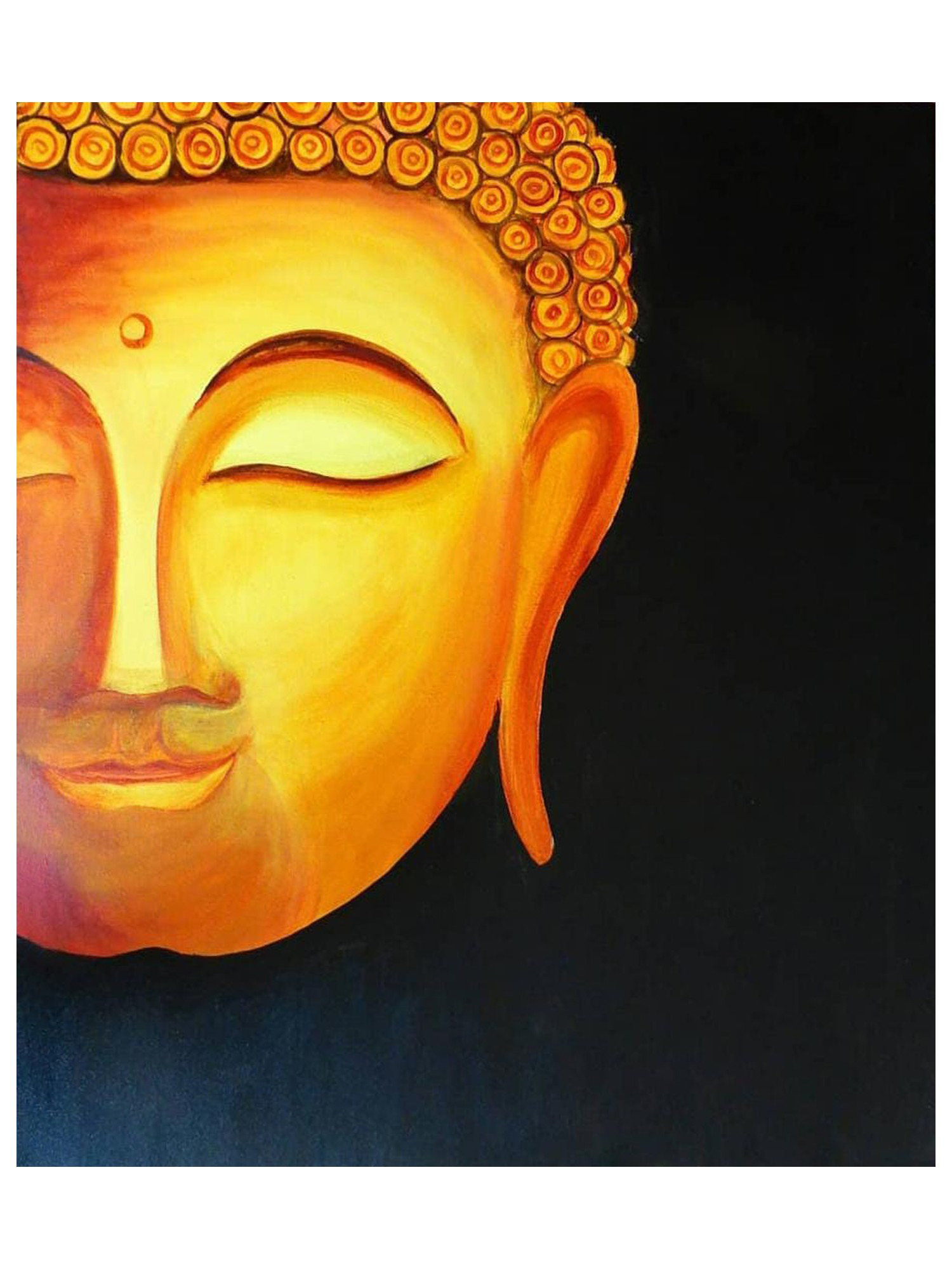 Exotic India Painting Of Buddha Face | Acrylic Paint On Stretched ...