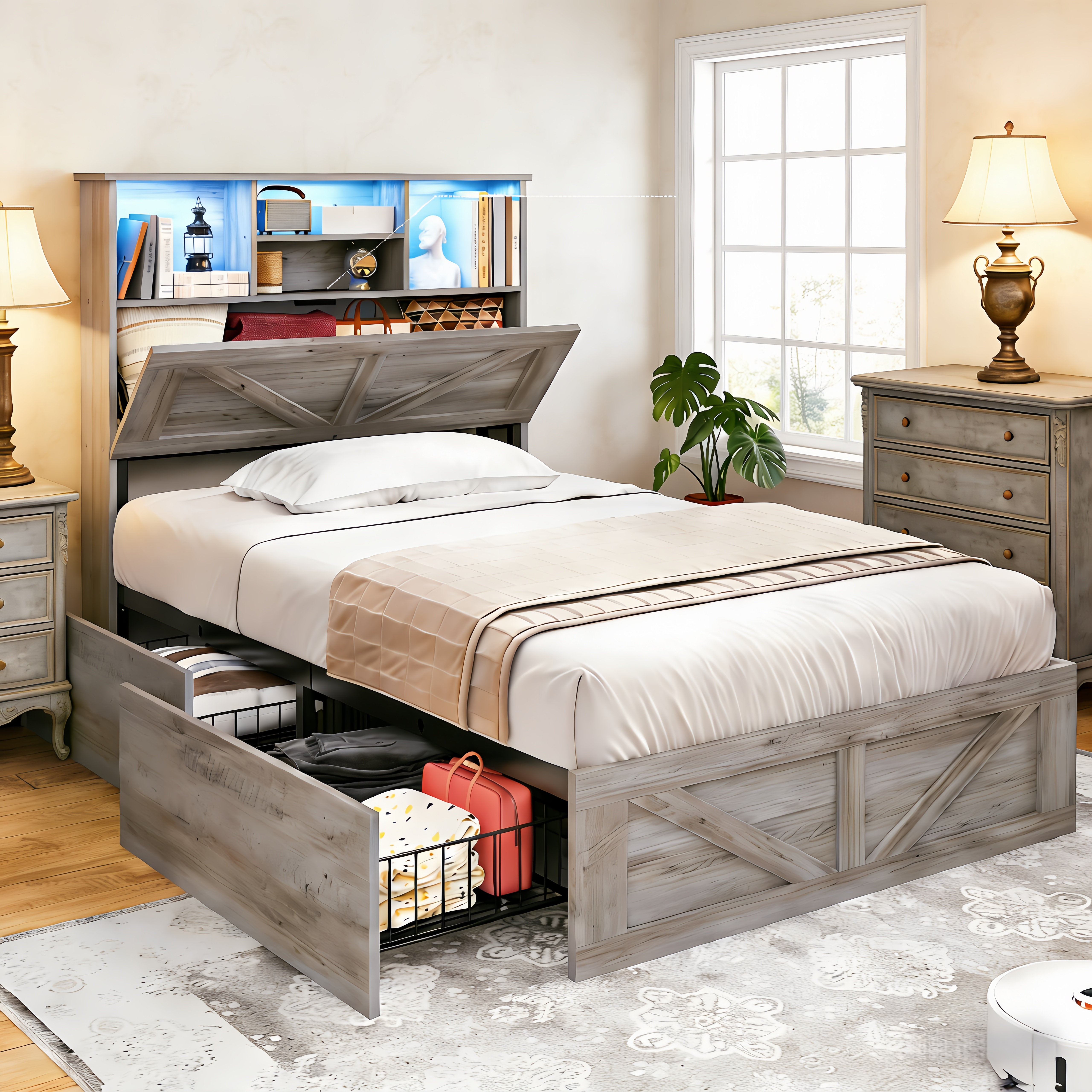 Wrought Studio Twin Wood Plaform Bed with Storage - Wayfair Canada