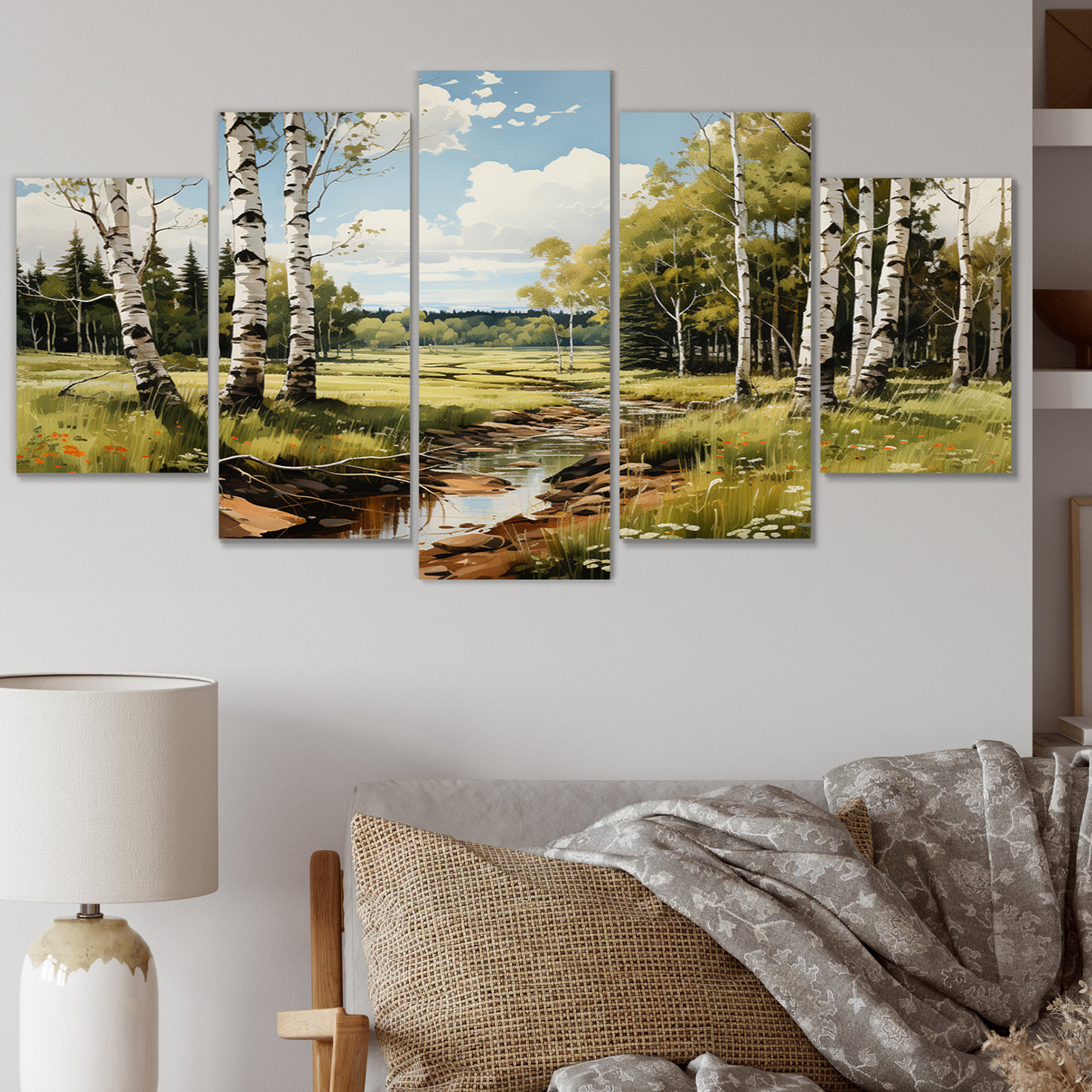 Millwood Pines Birch Tree Whispers Landscape II - Tree Birch Wall Decor ...