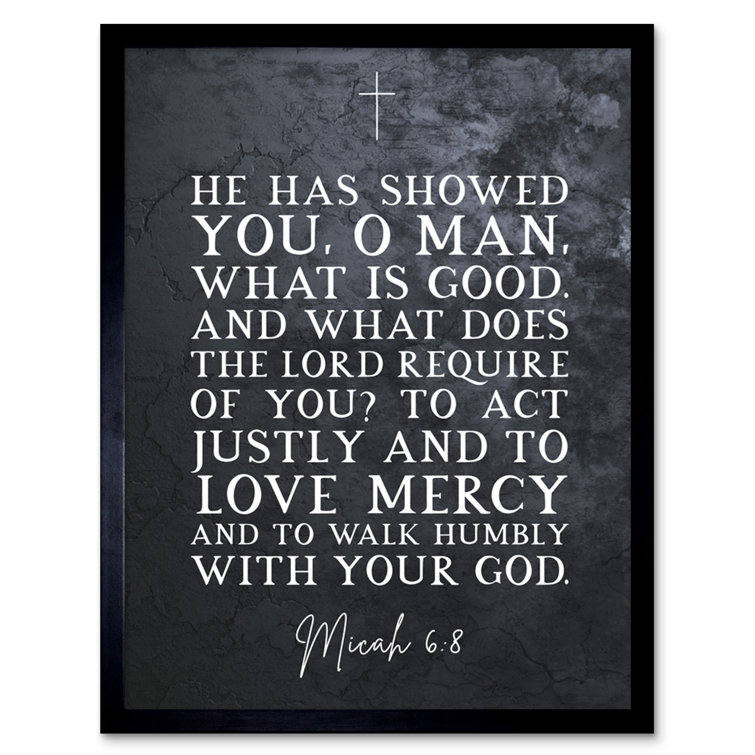 Maturi Micah 6:8 Love Mercy Walk Humbly With Your God Christian Bible ...