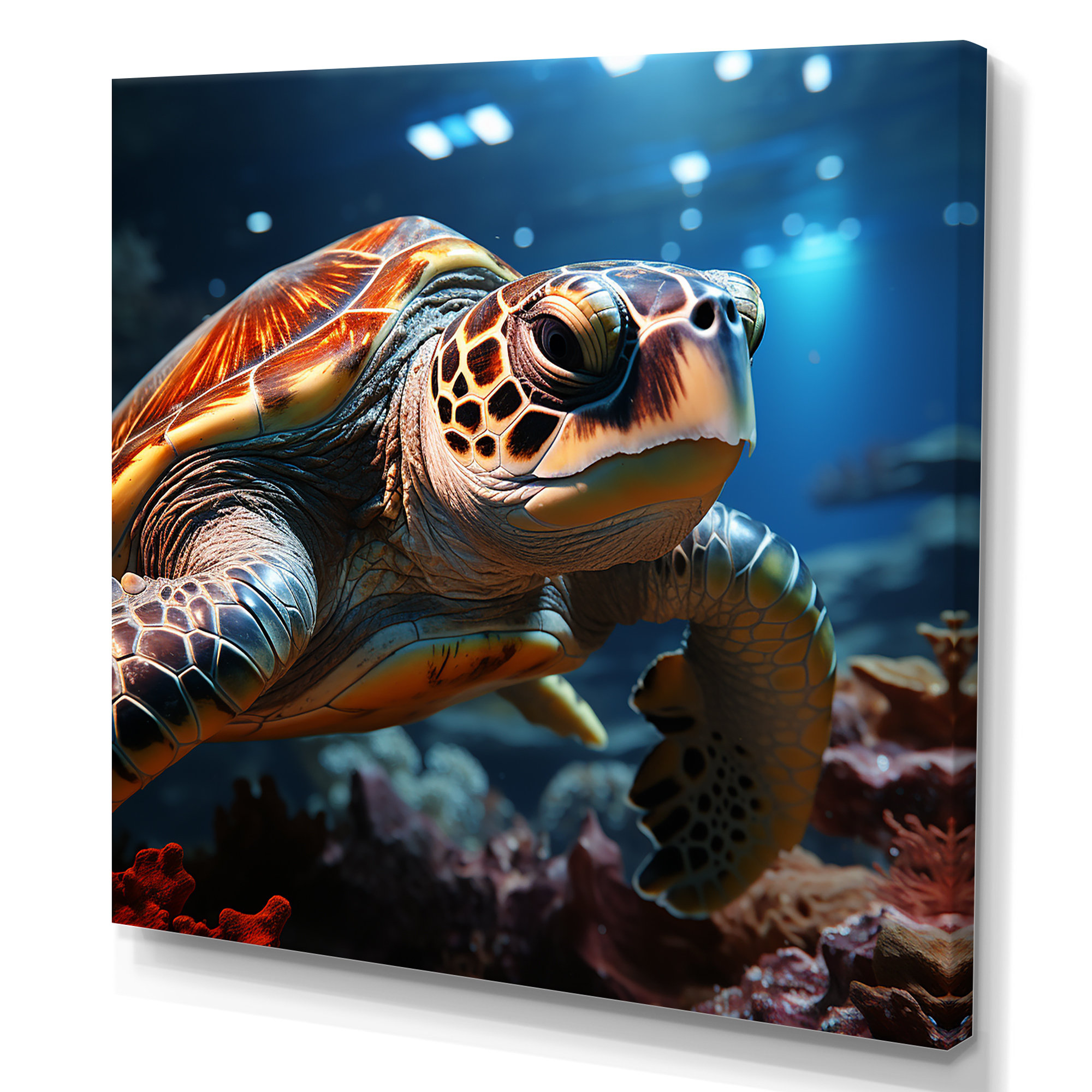 Design Art Realistic Portrayal Of A Turtle On Canvas Print | Wayfair