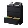 Inbox Zero Lockable Black 3 Metal Filing Cabinet For Office Storage ...