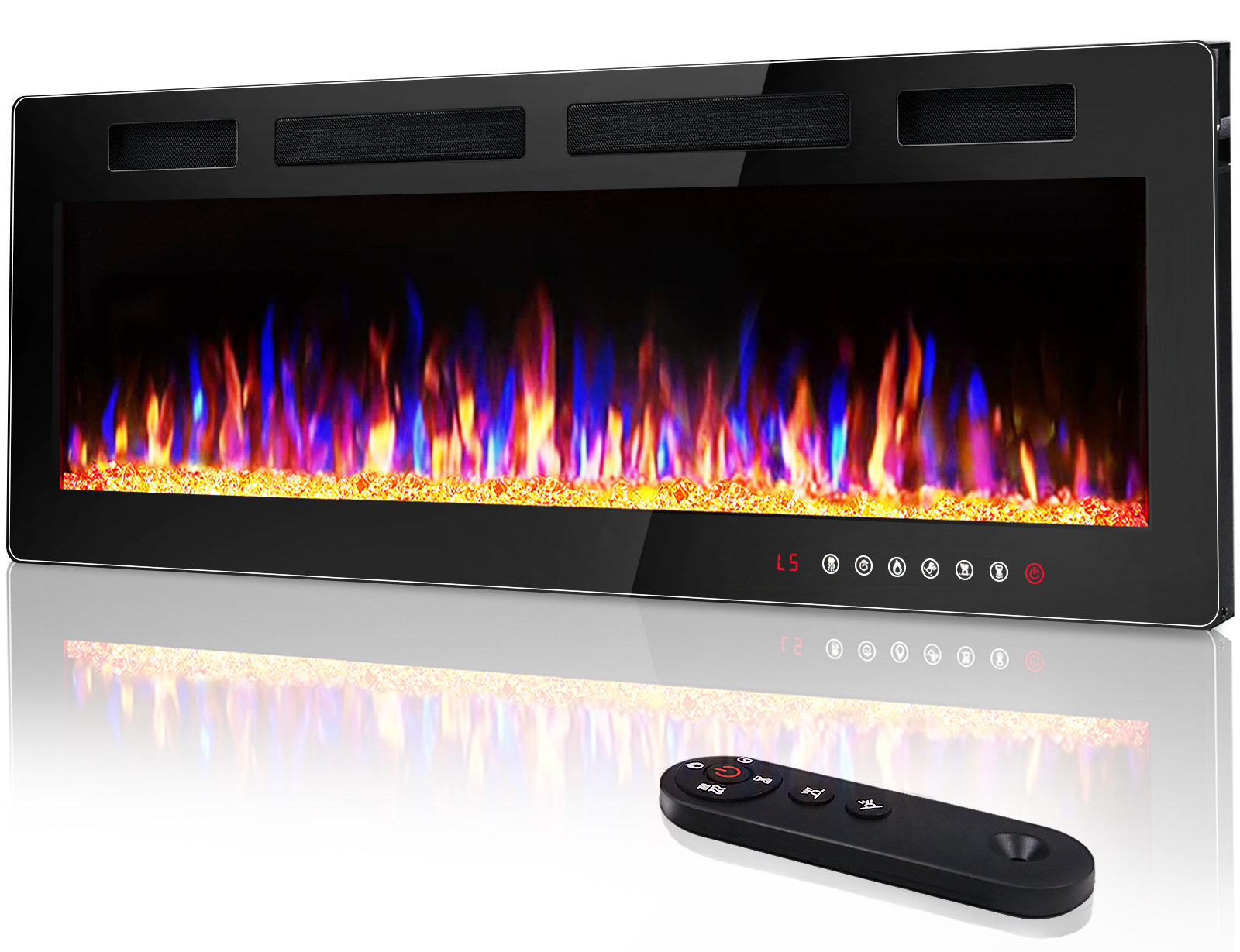 Orren Ellis Aishe Recessed Wall Mounted Electric Fireplace & Reviews ...