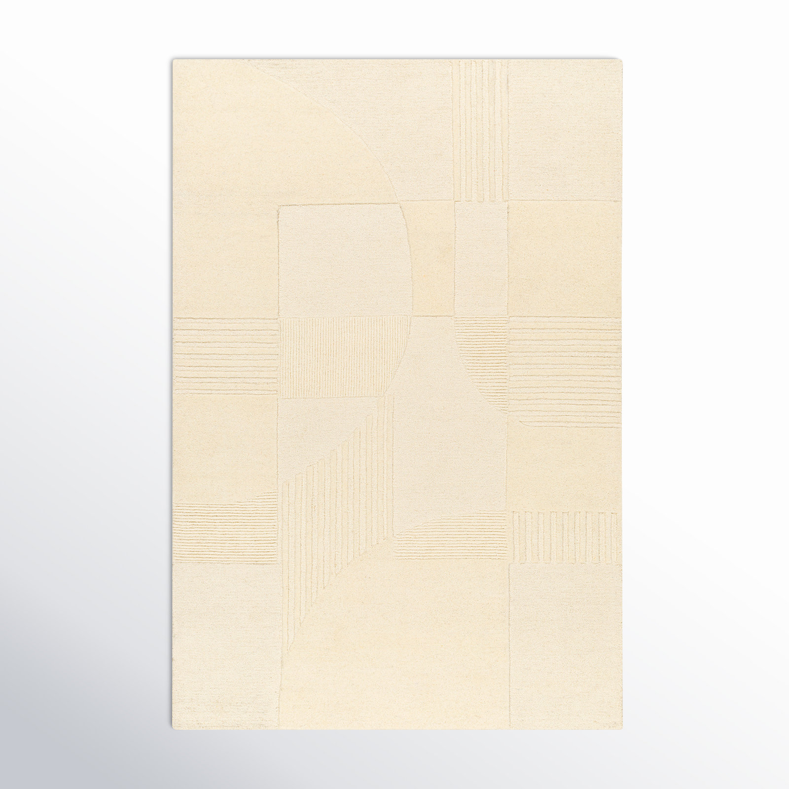 AllModern Rectangle Nona Abstract Hand Tufted Wool Area Rug in Beige ...