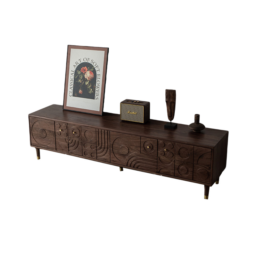 moonlight design Nordic Solid Wood Carved TV Stand 70.86'' Media ...