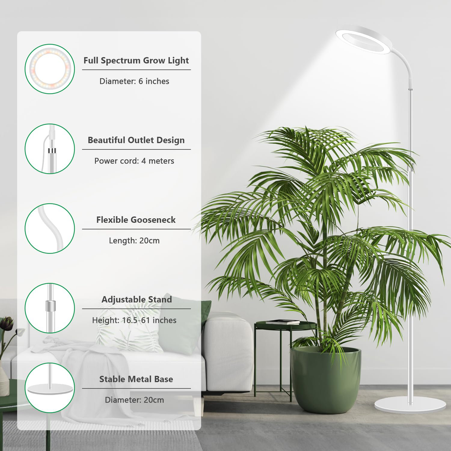 BEACHWATER POOL & SPA, LLC Floor Grow Lights For Indoor Plants, Full ...