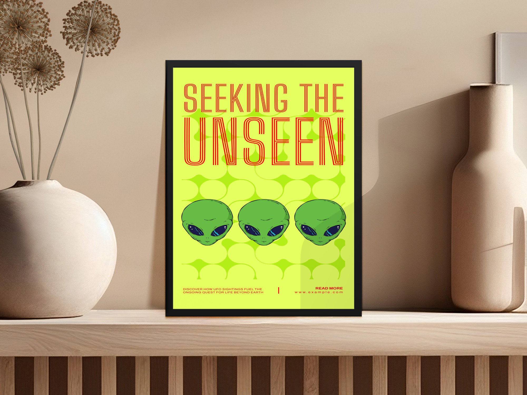 Brayden Studio Seeking The Unseen Alien Theme Decorative Framed Poster ...