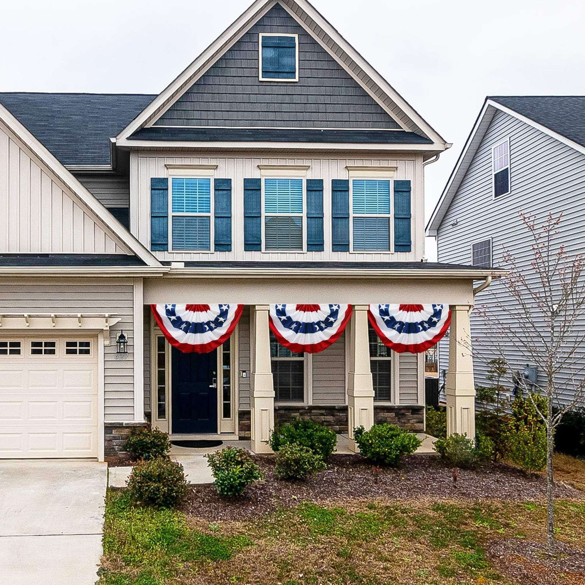 The Holiday Aisle® 2 Pack American Pleated Fan Flag USA Patriotic Flag ...