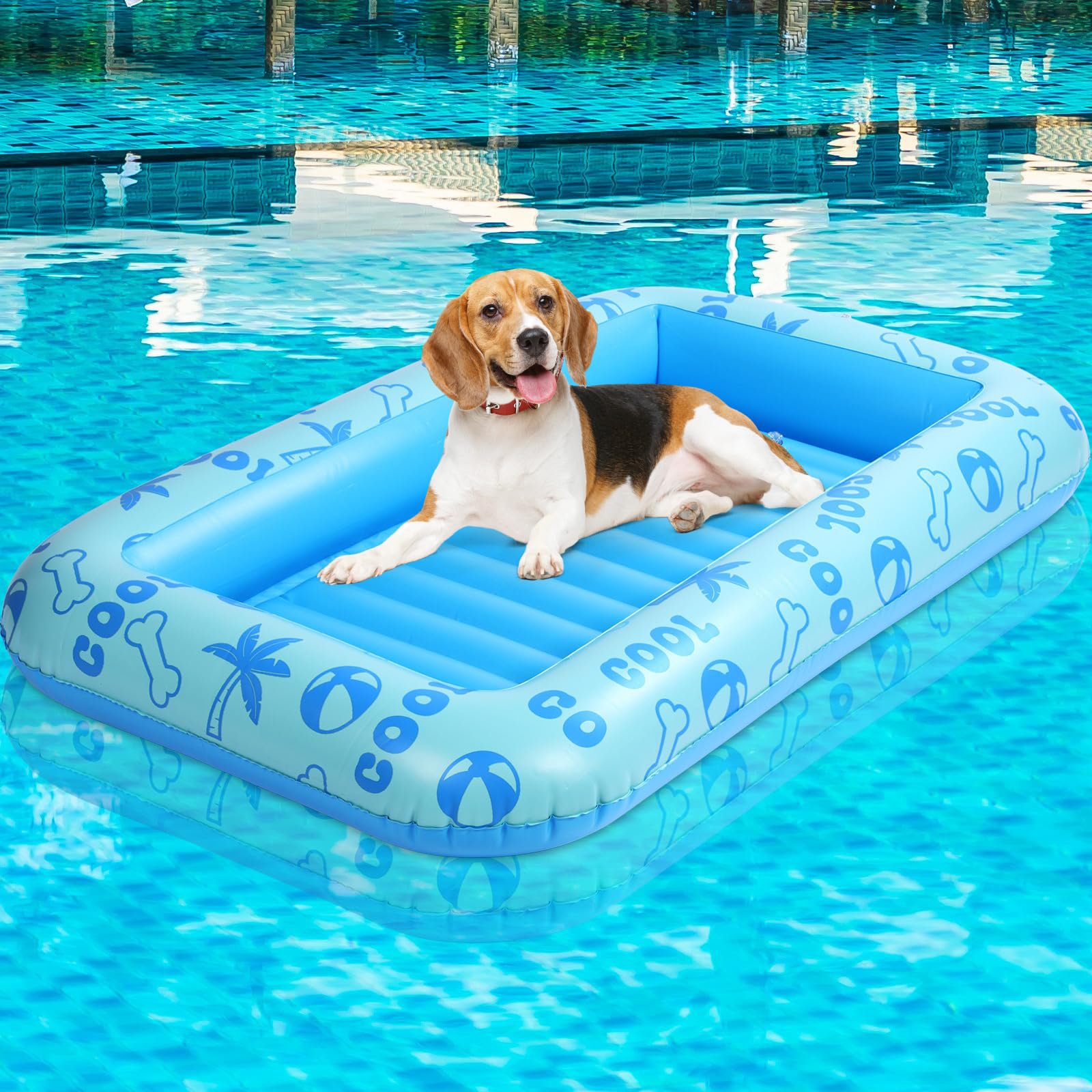 POGBUT Inflatable Dog Pool Float, 60" x 33.5" Tear-Resistant Raft ...