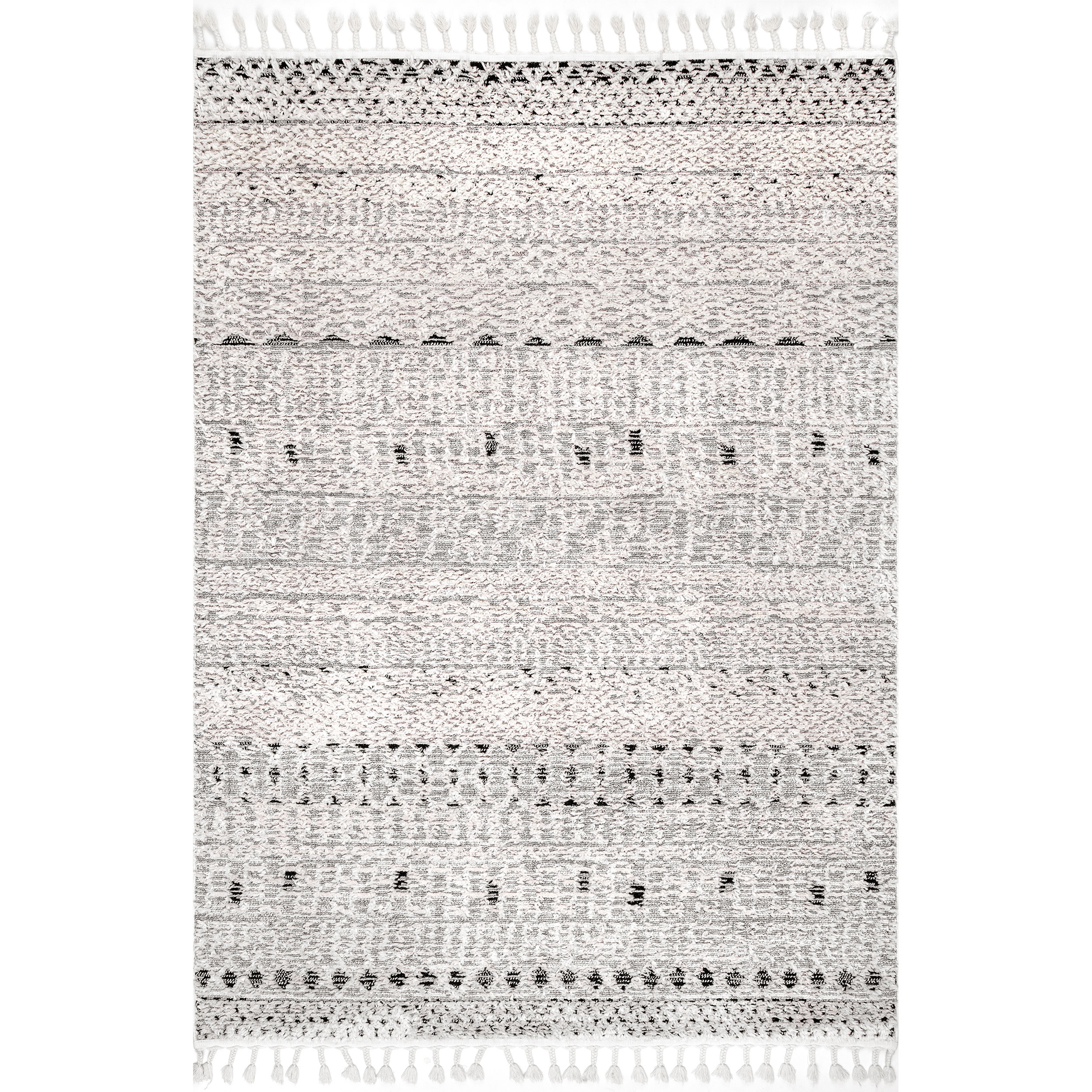 Union Rustic Alexys White/Black Area Rug & Reviews | Wayfair