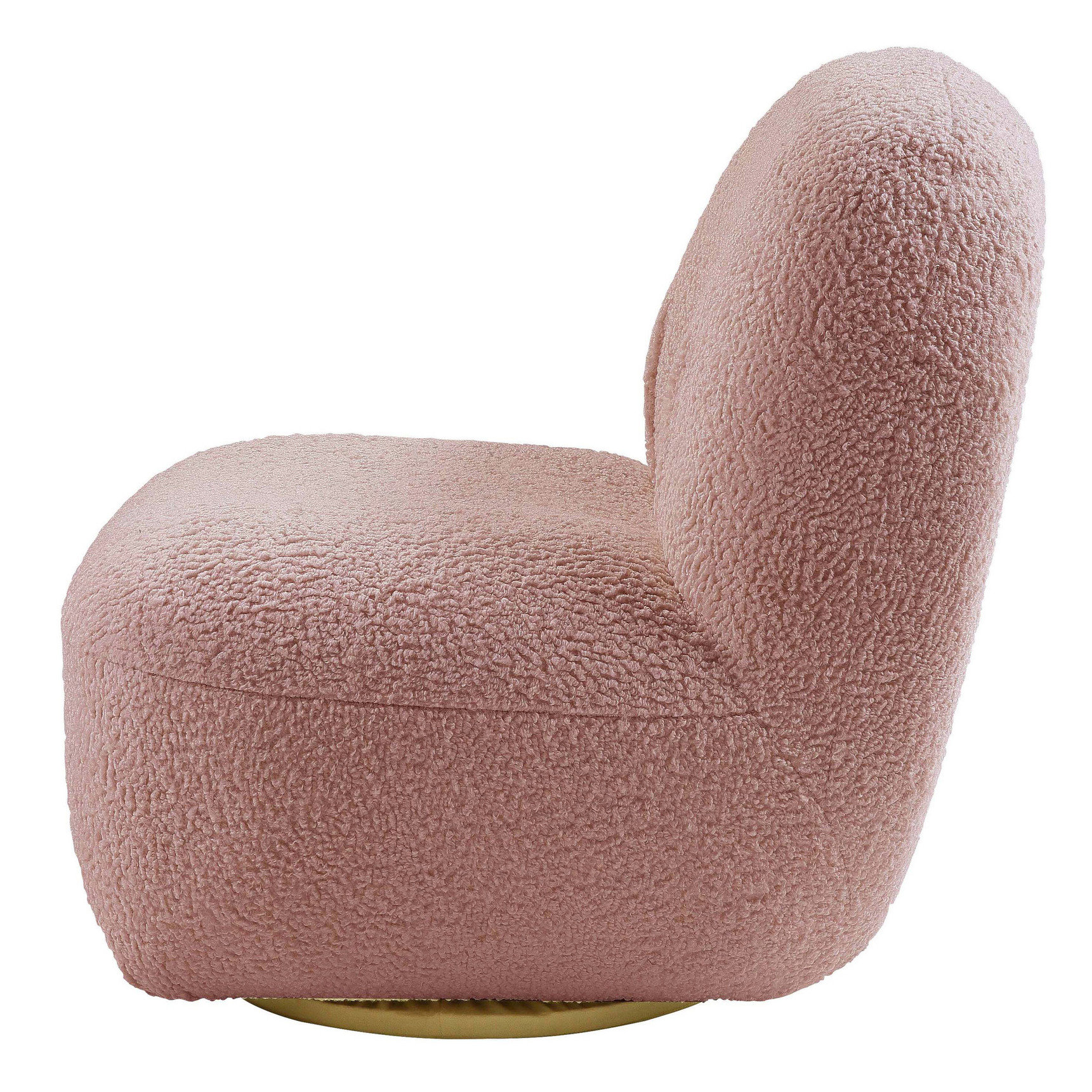Everly Quinn Modern Pink Chair With Swivel Function - Fabric, Full Foam ...