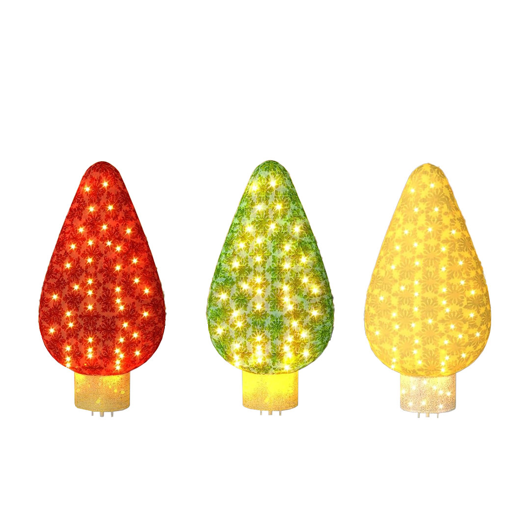 The Holiday Aisle® 3 PCS Christmas Lighted Holiday Lamp Displays ...