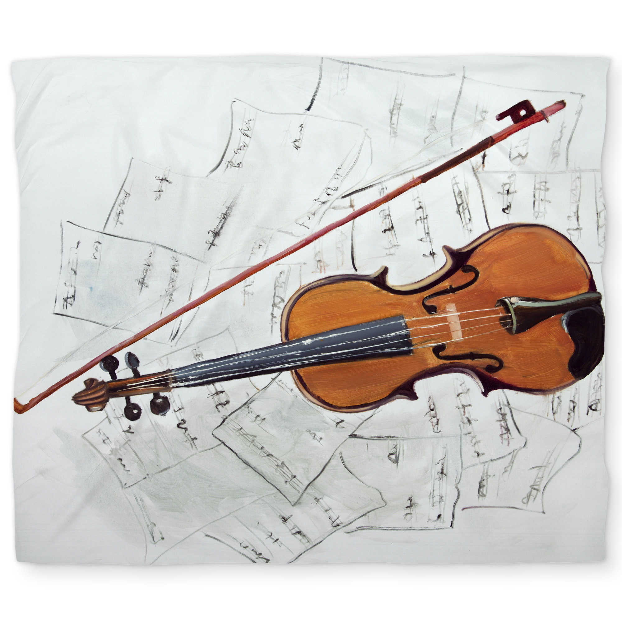 Begin Edition International Inc. Violin on Music Sheet Duvet Cover ...