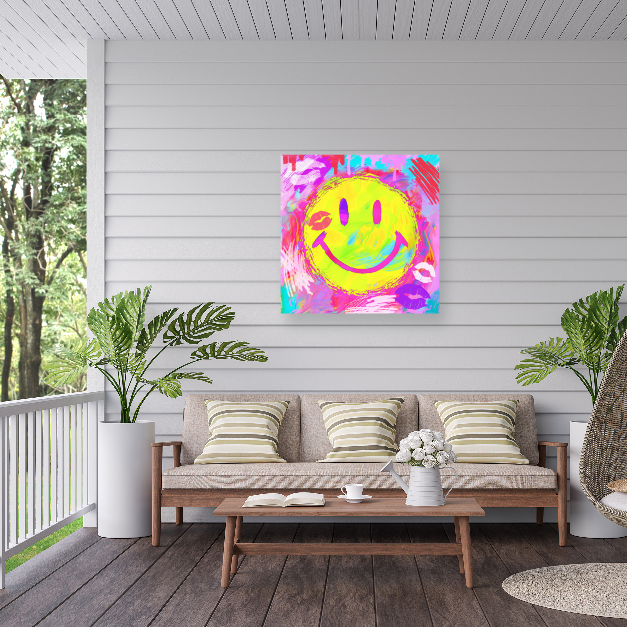 Winston Porter Jess Stempel Smiley 12 Outdoor Canvas | Wayfair