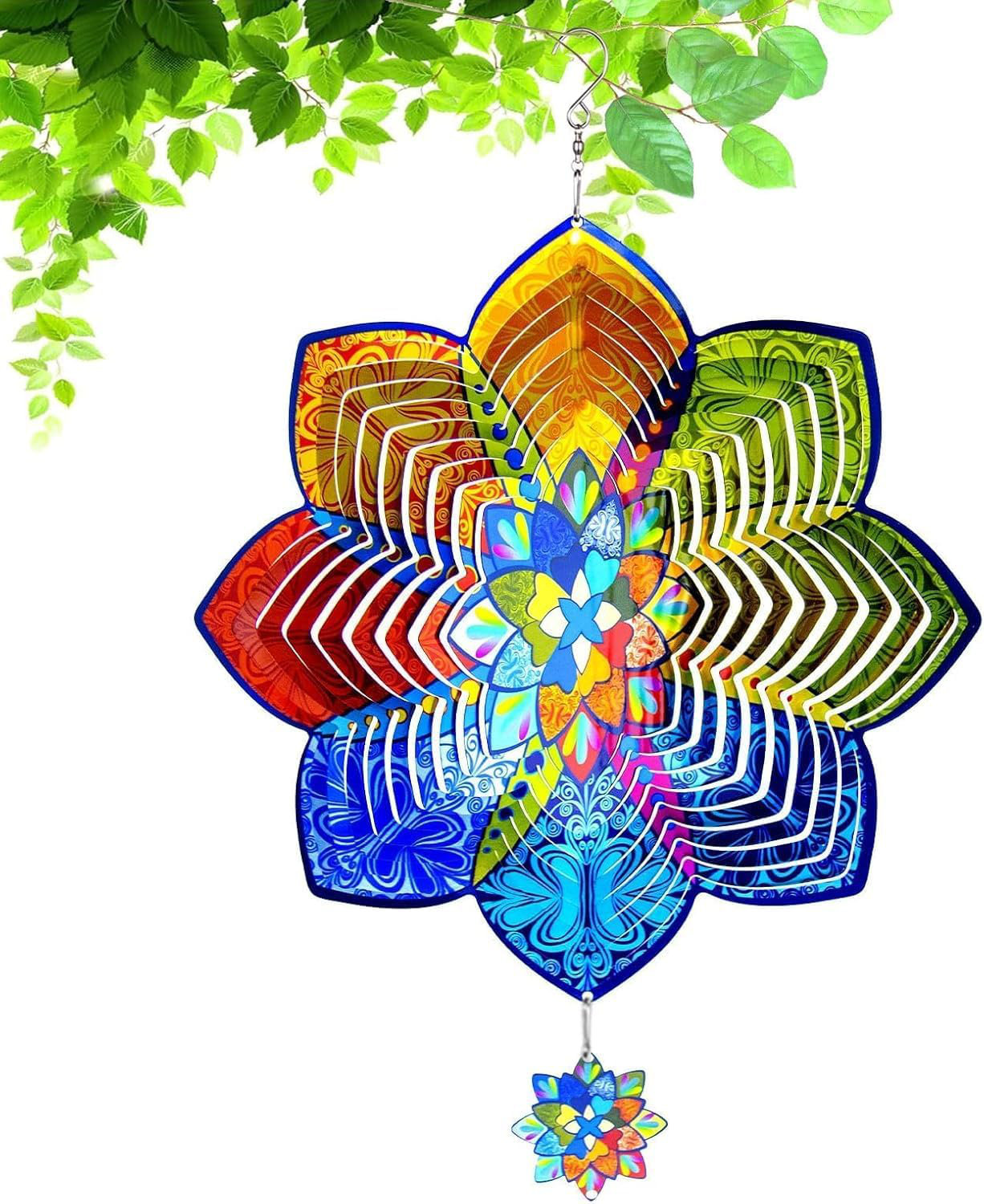 Arlmont & Co. Wind Spinners 12 Inch Multi Colour Mandala With 360 ...
