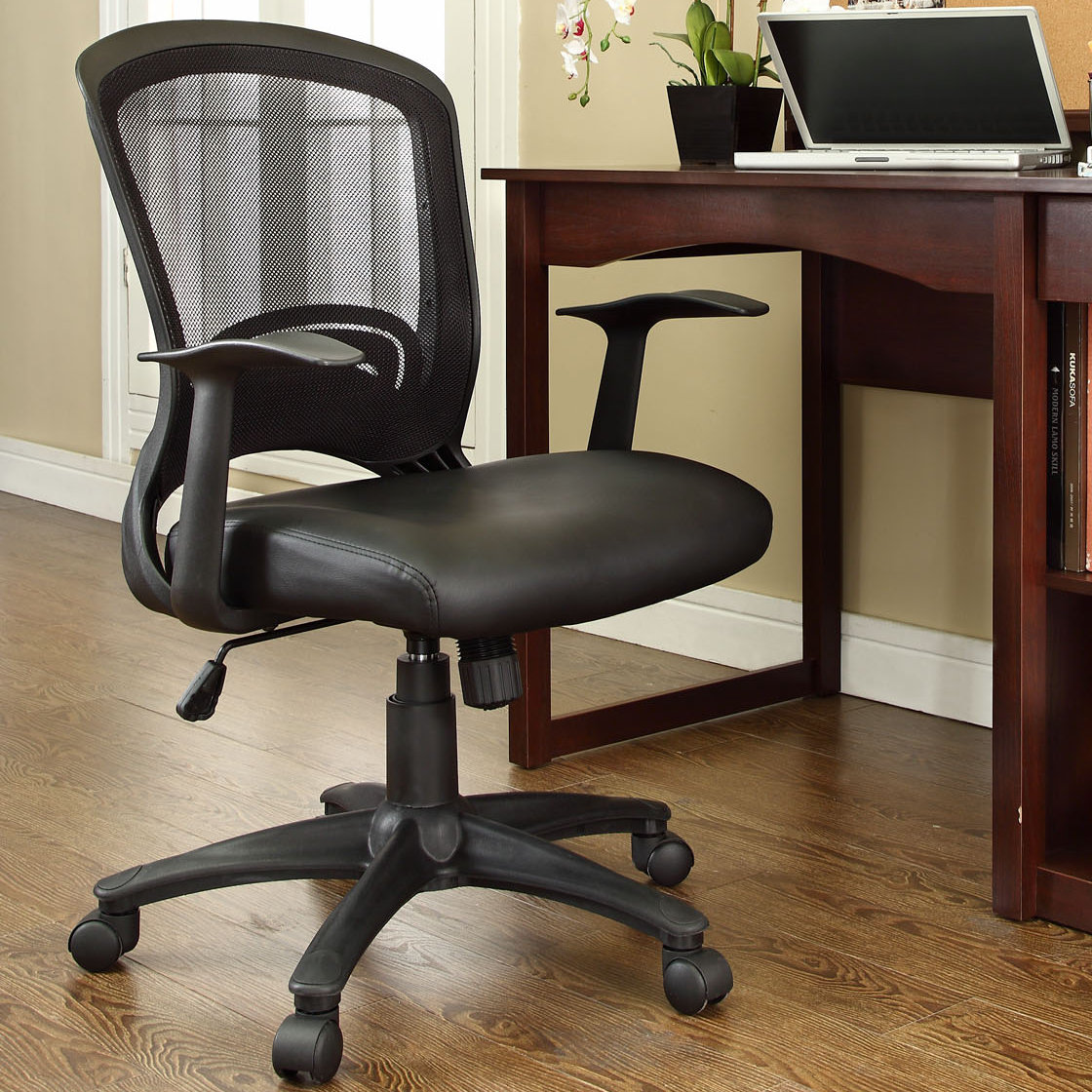 Modway Pulse Mesh Office Chair with Adjustable Black Vinyl Seat ...