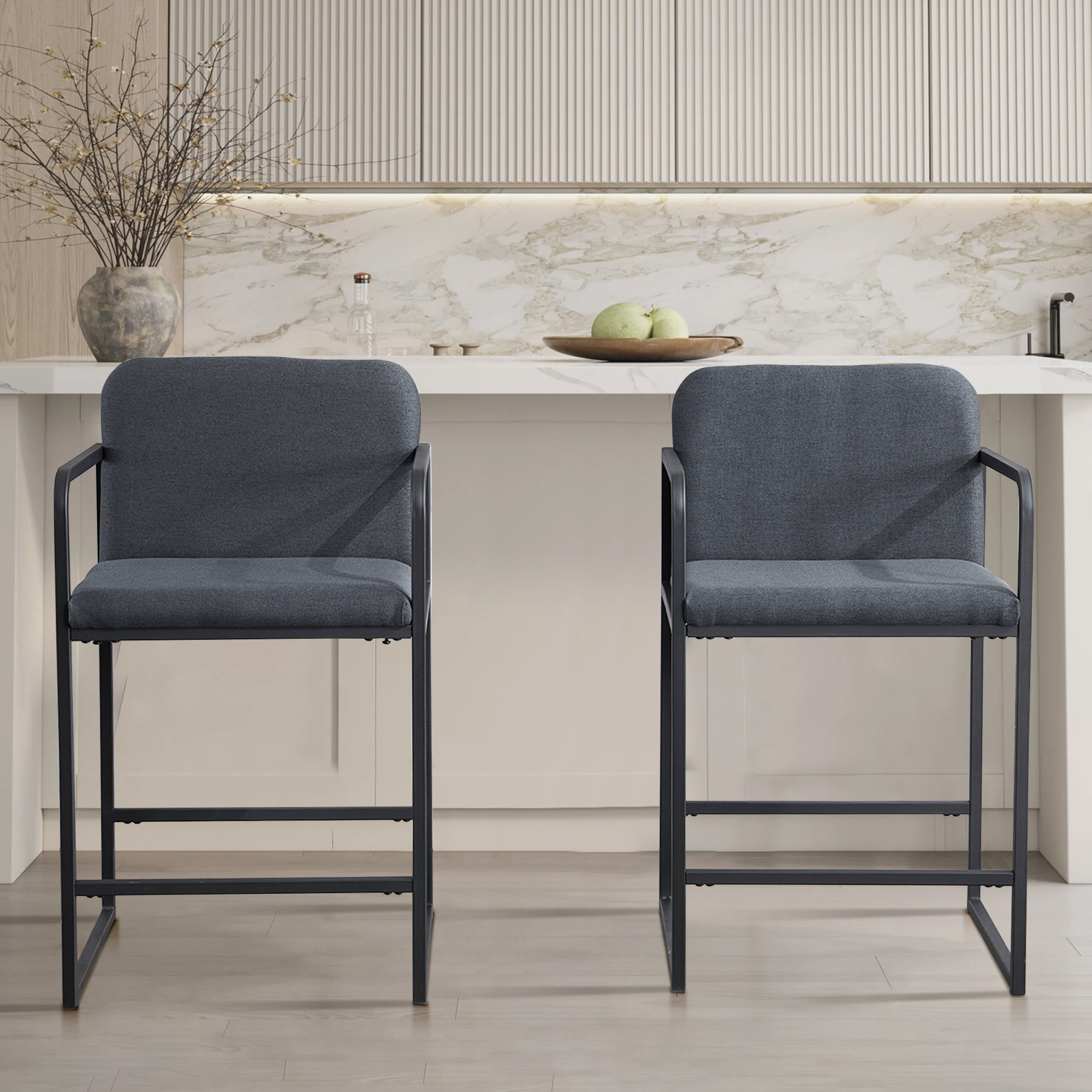 Latitude Run® Upholstered Counter Height Bar Stools , Kitchen Stool ...