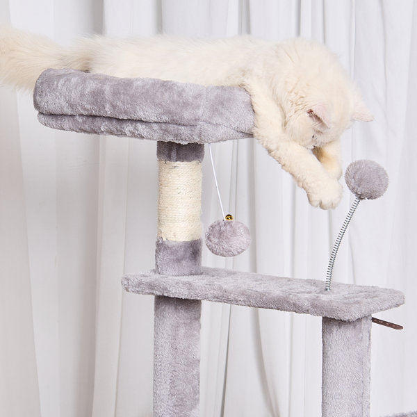 VEVOR Cat Tree 45.2" Cat Tower with Cat Condo Sisal Scratching Post ...
