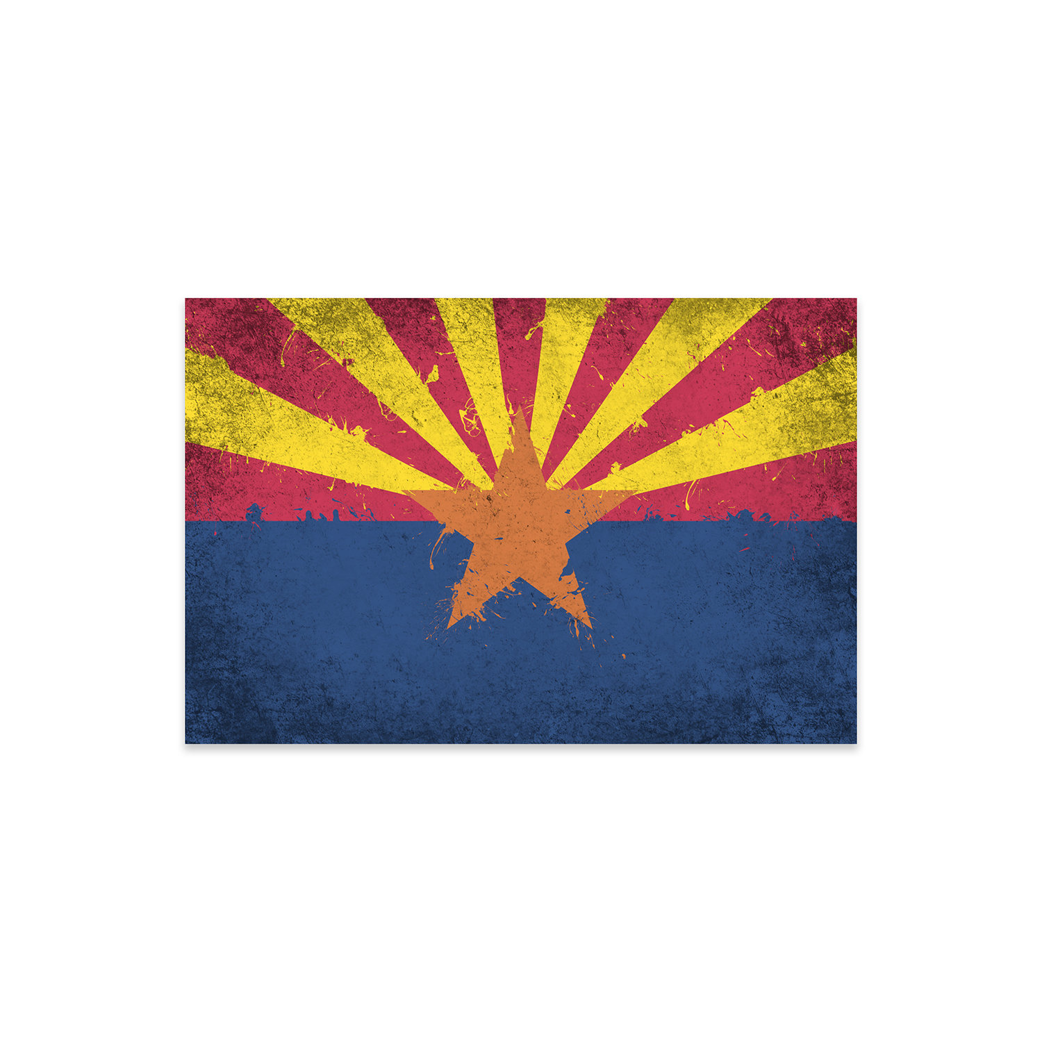 Williston Forge Arizona Fresh Paint State Flag Print On Acrylic Glass ...