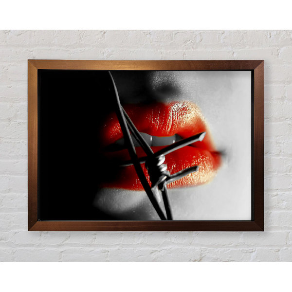 Bright Star Barbed Wire Lips - Single Picture Frame Print | Wayfair.co.uk