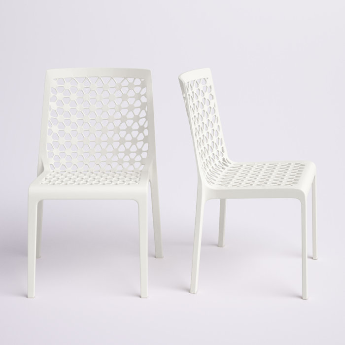 Ebern Designs Outdoor Stacking Dining Side Chair & Reviews | Wayfair