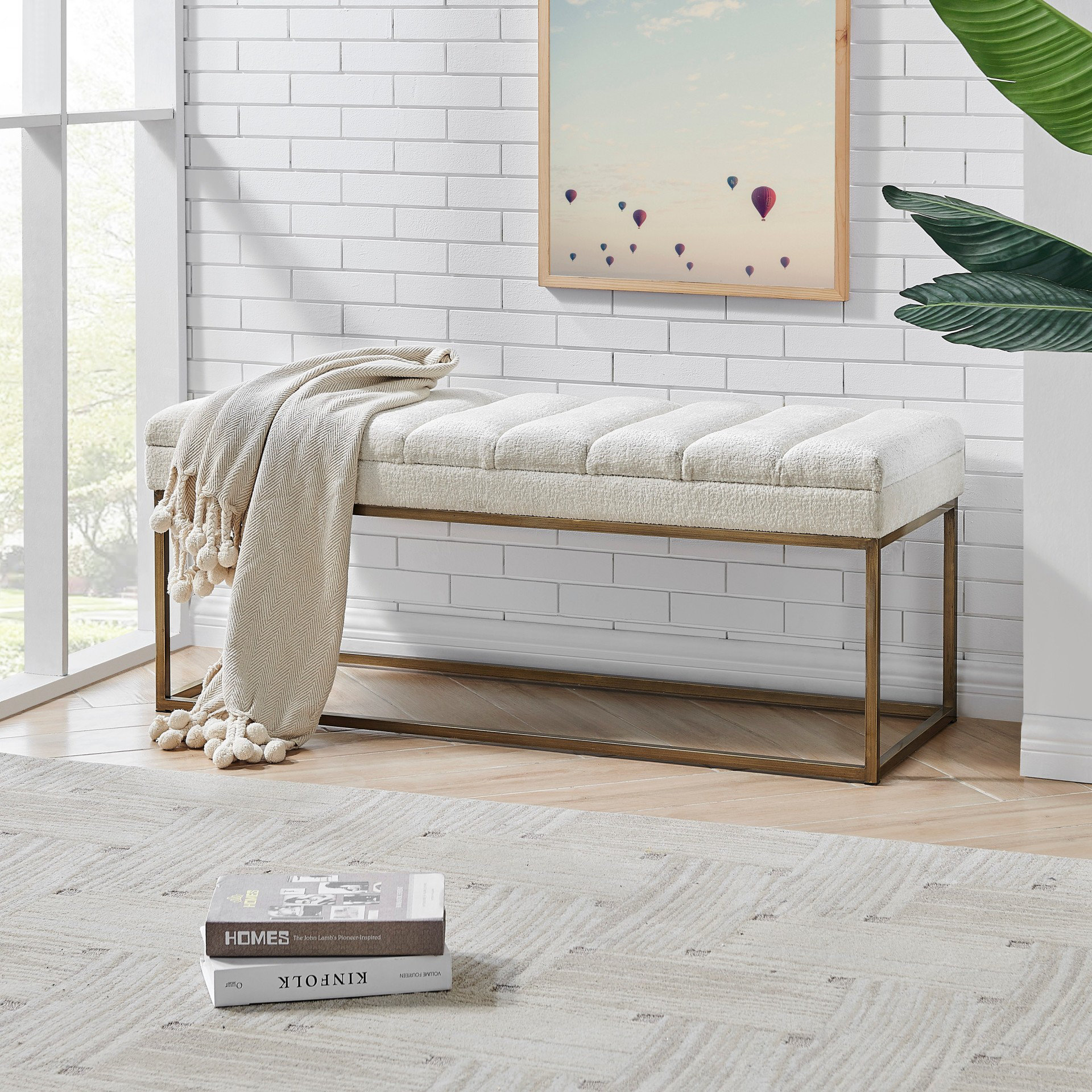 Everly Quinn Georgenia Upholstered Bench & Reviews | Wayfair