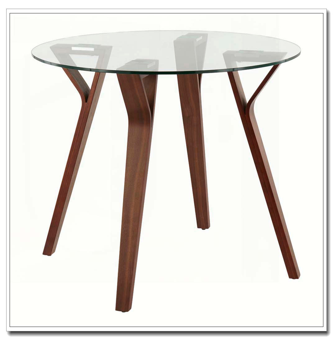 Latitude Run® Folia Mid-Century Modern Round Dinette Table in Walnut ...