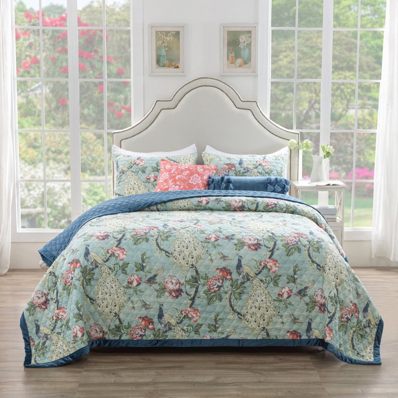 Greenland Home Fashions Pavona Vintage Peacock Quilt Set & Reviews ...
