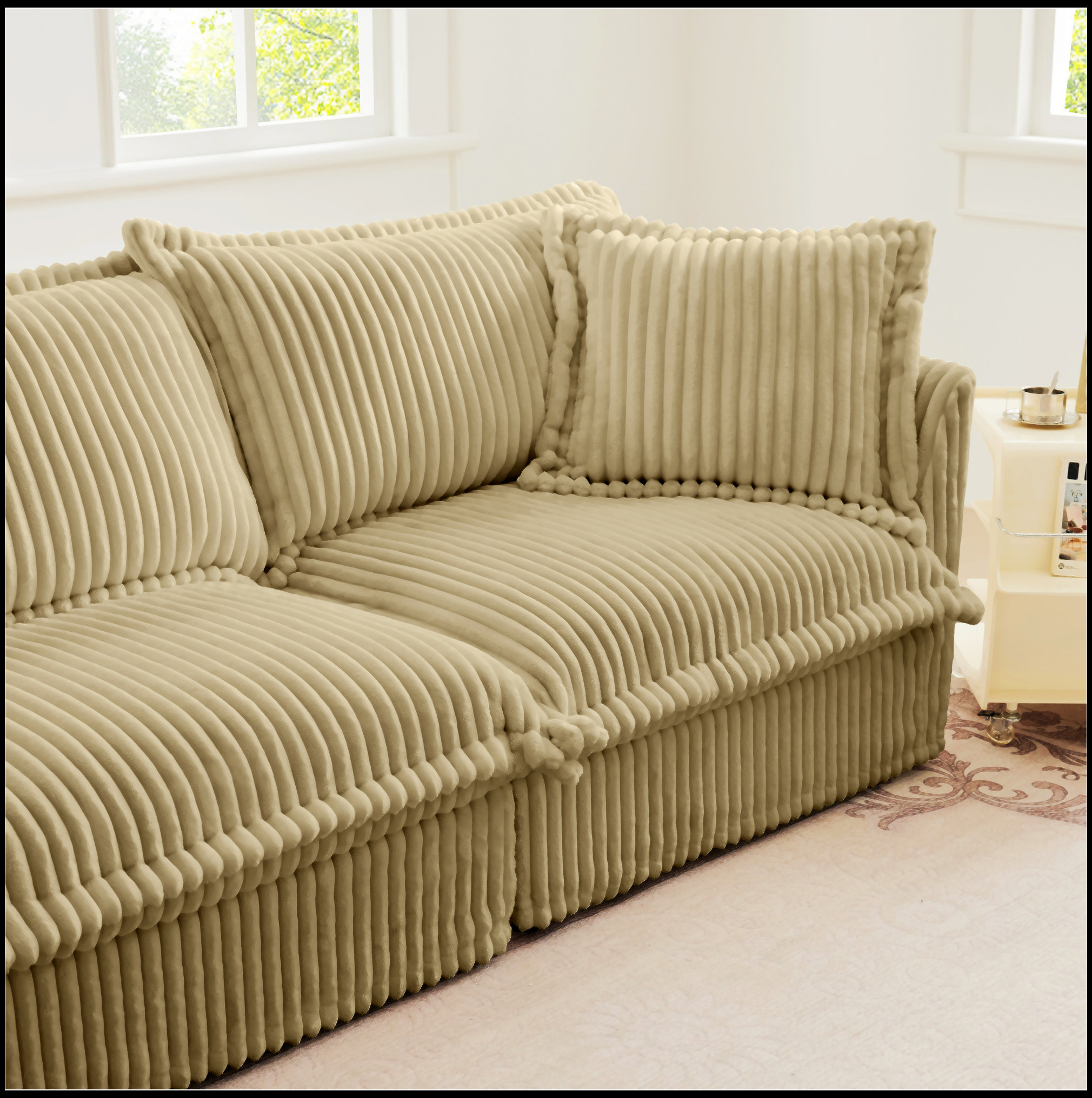 Latitude Run® L-Shaped Slipcovered Sectional Sofa Couch | Wayfair