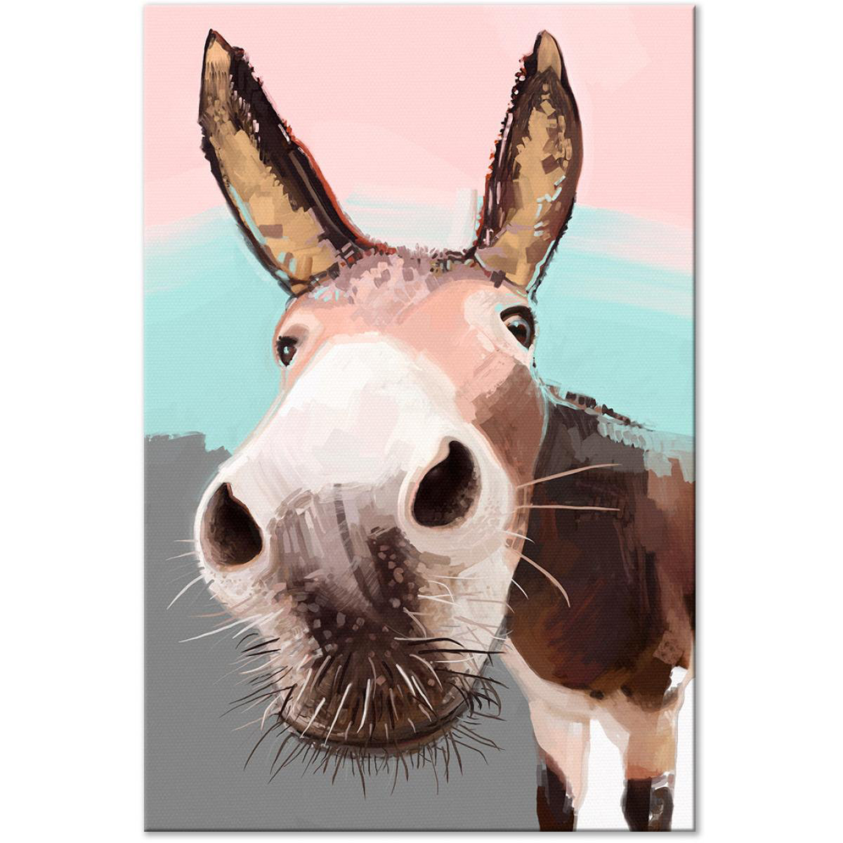 East Urban Home Curious Donkey - Wrapped Canvas Print | Wayfair