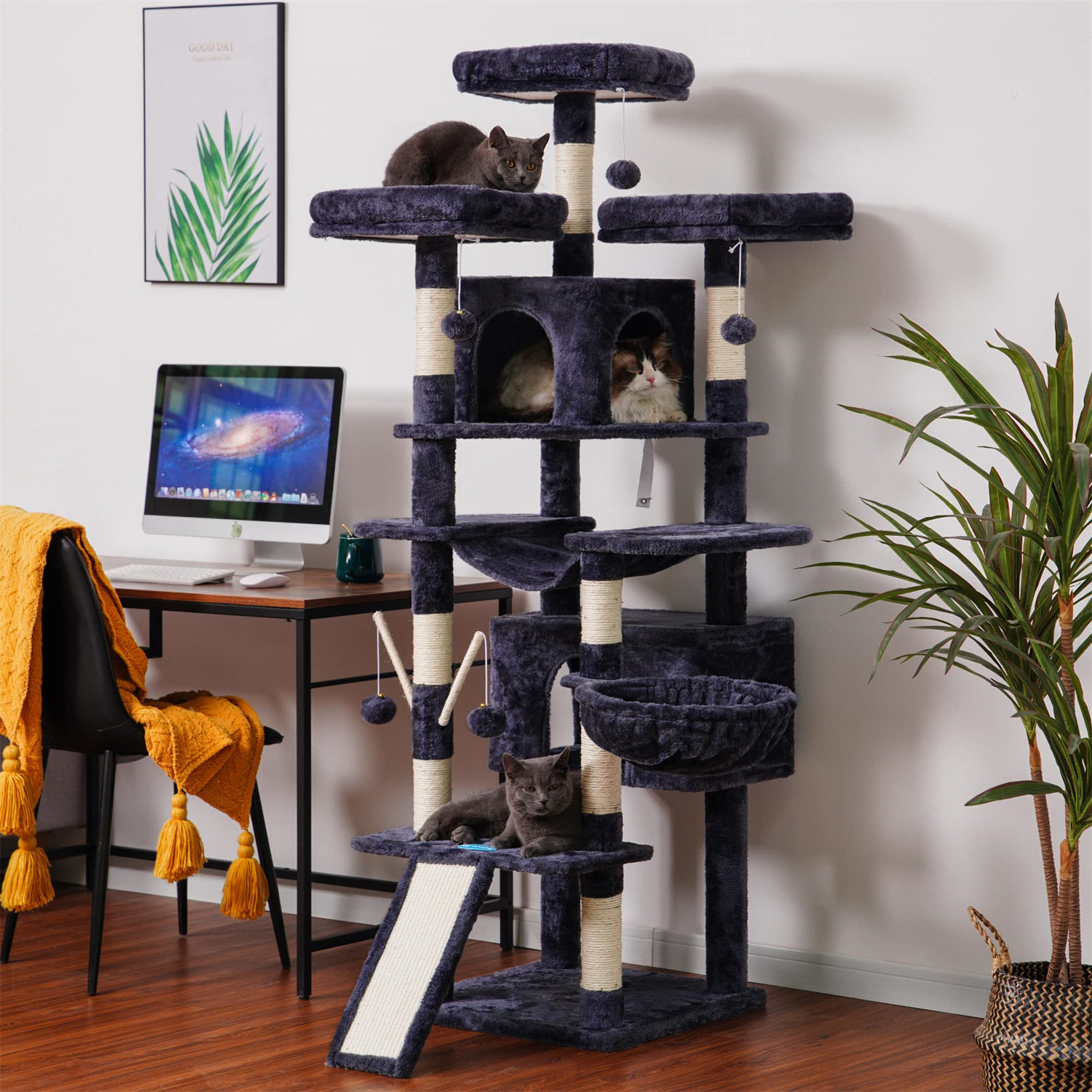 Captive Gala Tall Multi-Level Cat Tree Tower - Perfect Indoor ...