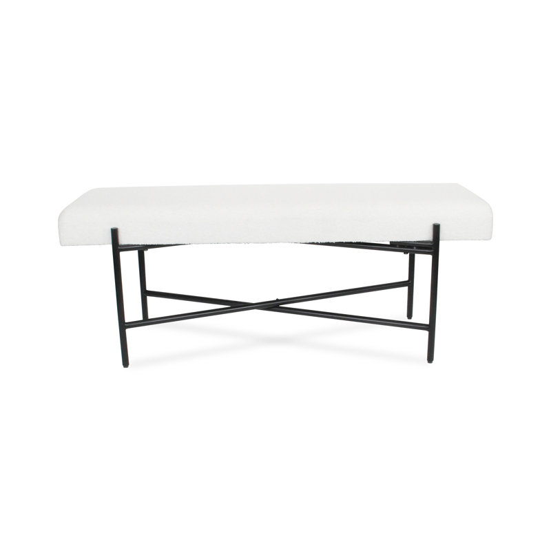 Wrought Studio™ Jamond Tingri Modern White Cushion Top Entryway Bench ...