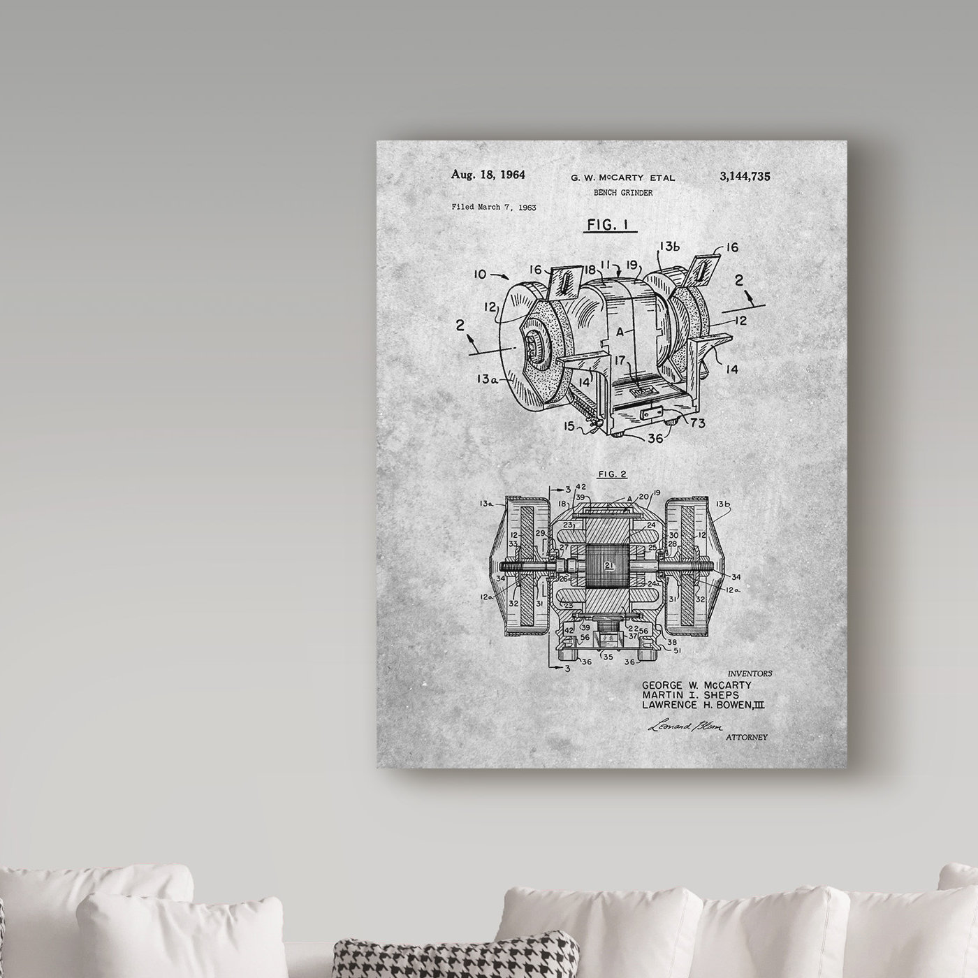 Trademark Fine Art 'Bench Grinder' Drawing Print on Wrapped Canvas ...