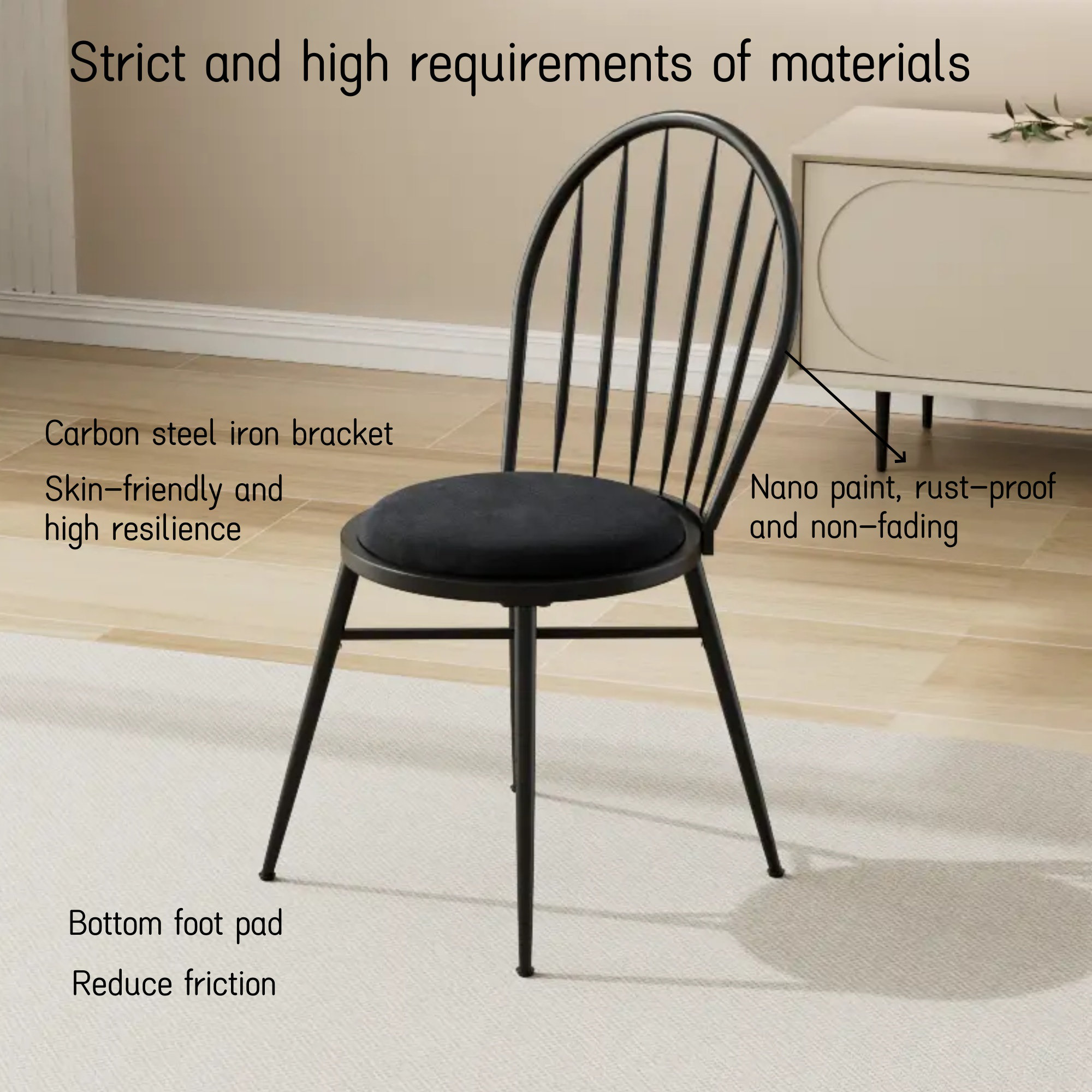 Gracie Oaks Simple Iron Dining Chair | Wayfair