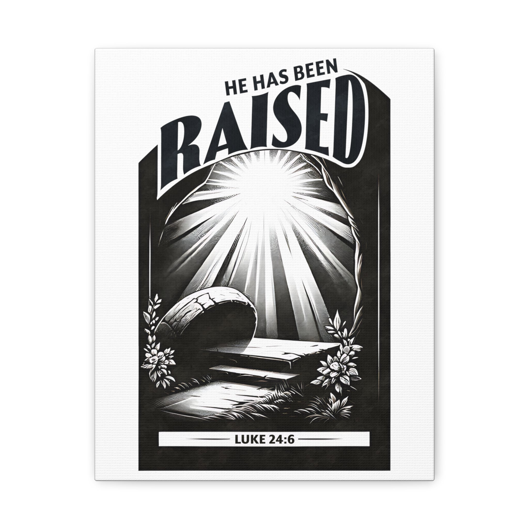 Trinx Luke 24:6 He Has Been Raised Bible Verse Canvas Christian Wall ...