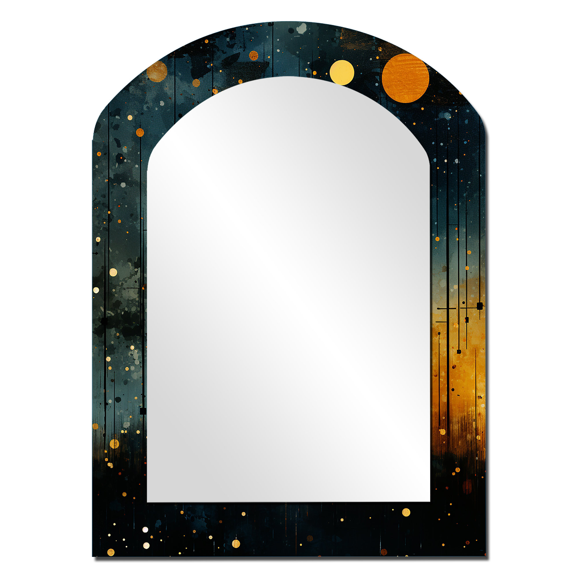 Latitude Run® Yellow Astral Murmurs Landscape - Modern Arch Wall Mirror ...