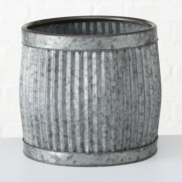 Gracie Oaks Armanno 3-Piece Galvanized Metal Pot Planter Set & Reviews ...