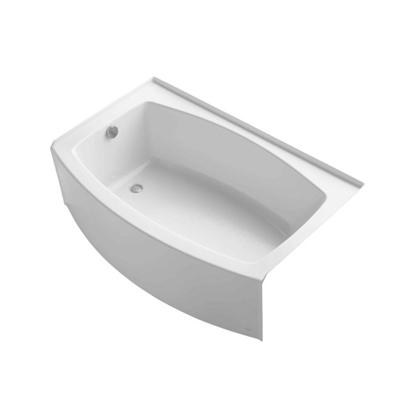 Kohler Expanse 60" x 38" Curved Integral Apron Bathtub | Wayfair