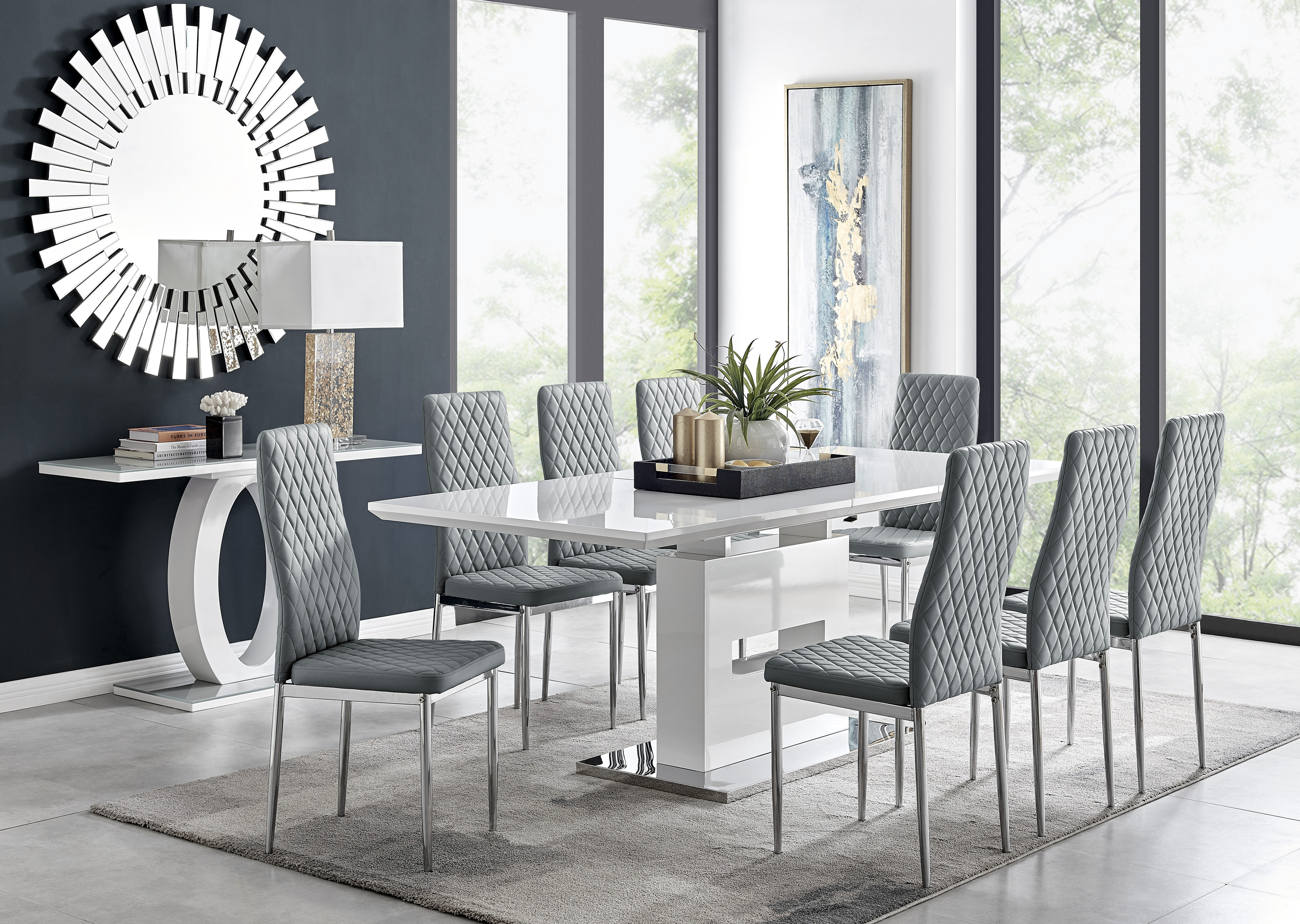 Canora Grey Eubanks Extendable Dining Set with 8 Chairs & Reviews ...