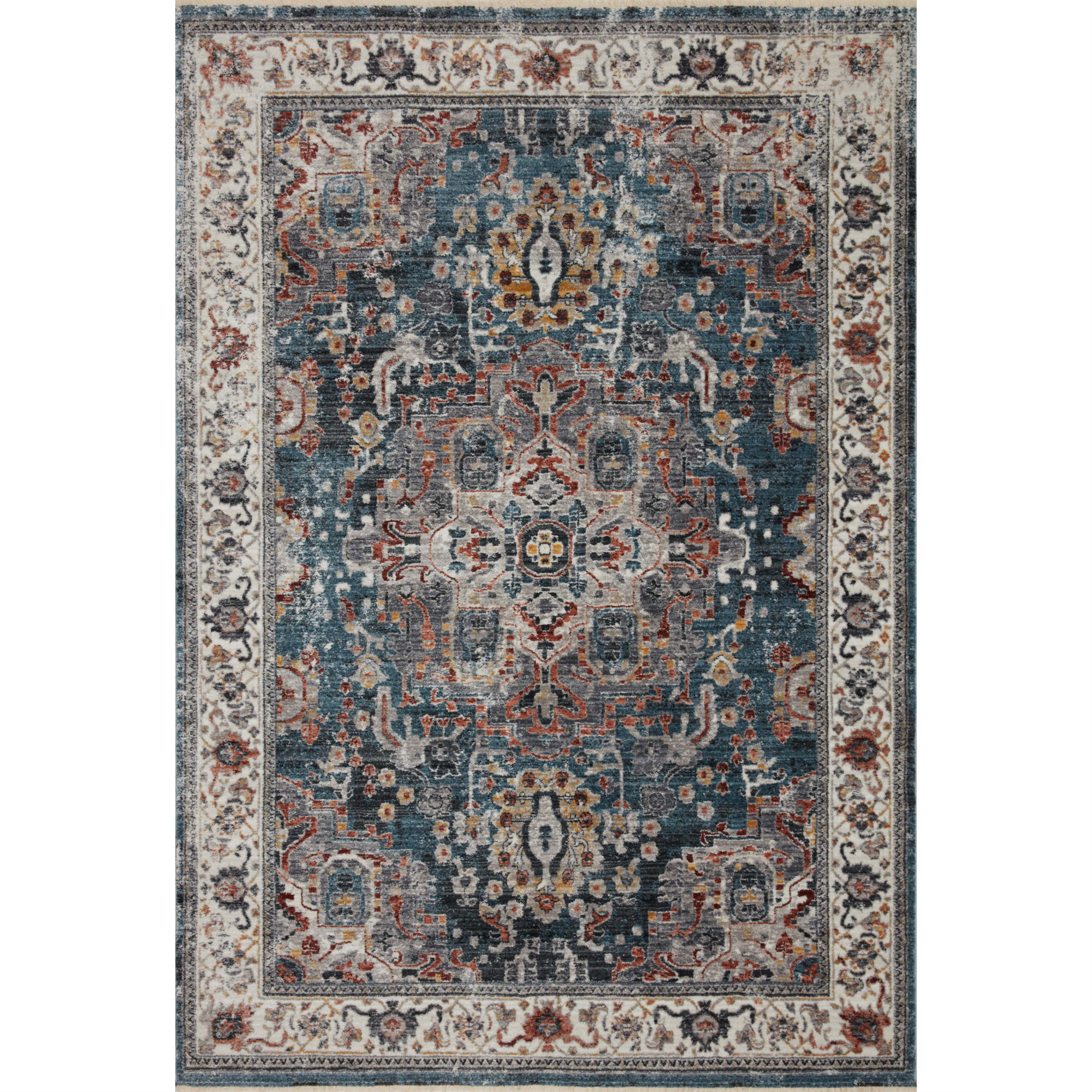 World Menagerie Leonara Power Loom Blue/Grey/Beige Rug & Reviews ...