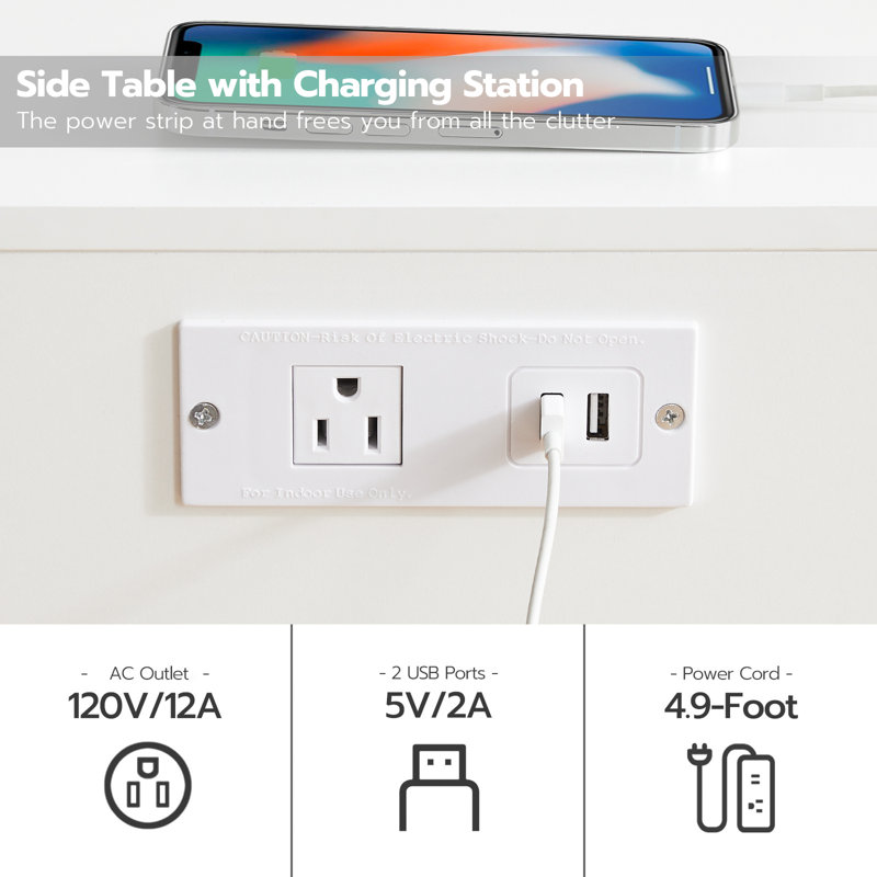 Willa Arlo™ Interiors Daulton Nightstand with Built-In Outlets ...