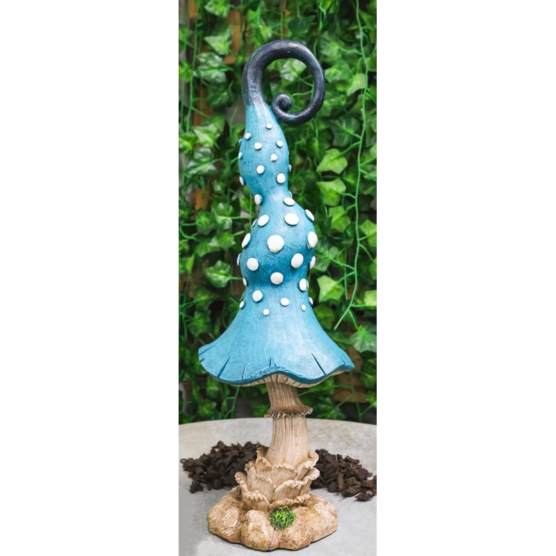 Trinx Enchanted Fairy Garden Giant Crooked Toadstool Mushroom Figurine ...