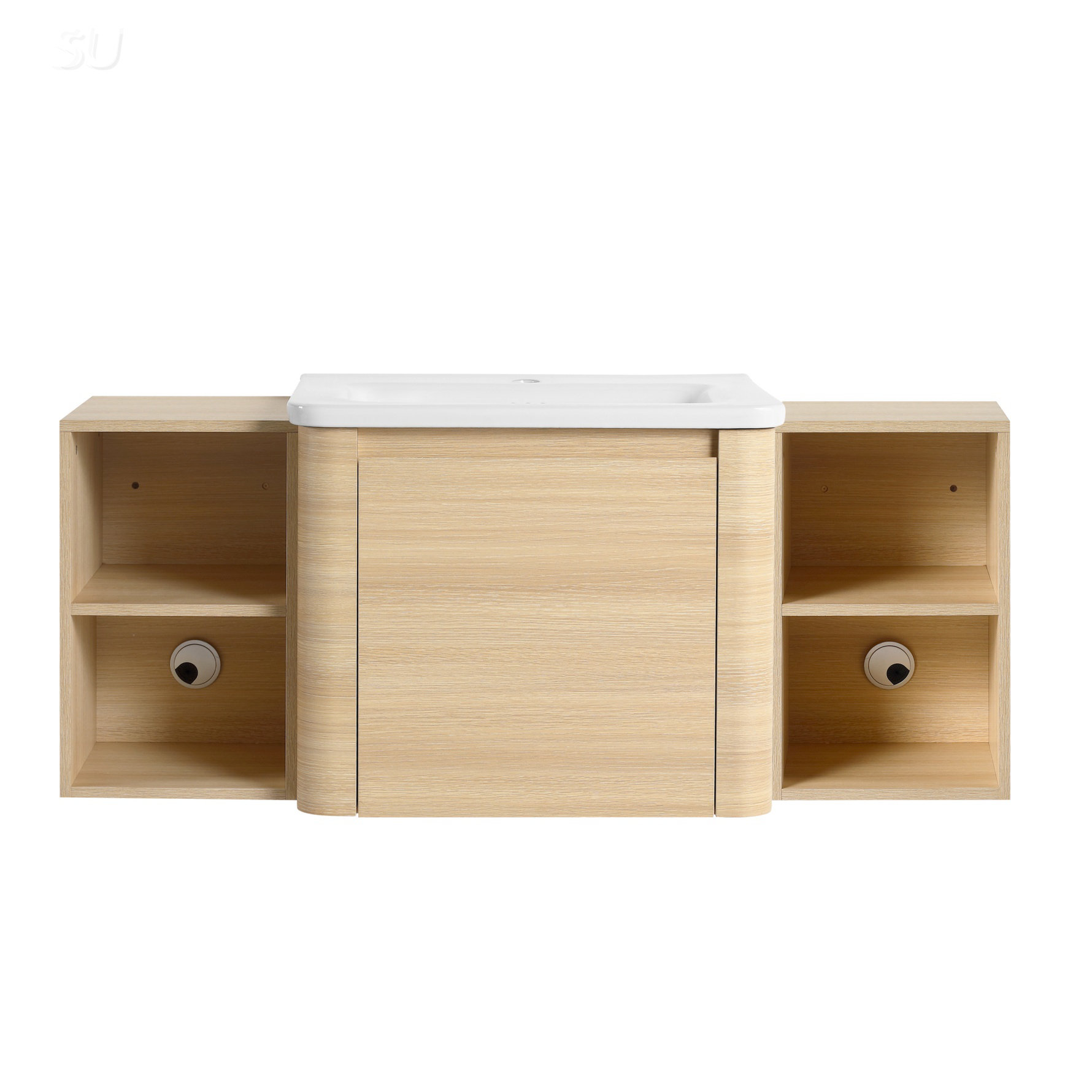 East Urban Home 60 Inch Wall-Mounted Bathroom Vanity With White Ceramic ...