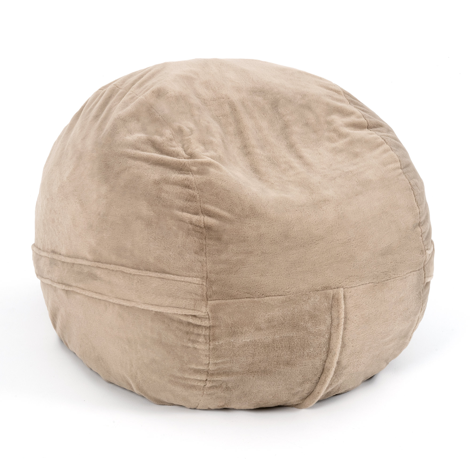 Latitude Run® 4 Feet Bean Bag Chair Foam Filled Round Pouf Chair ...