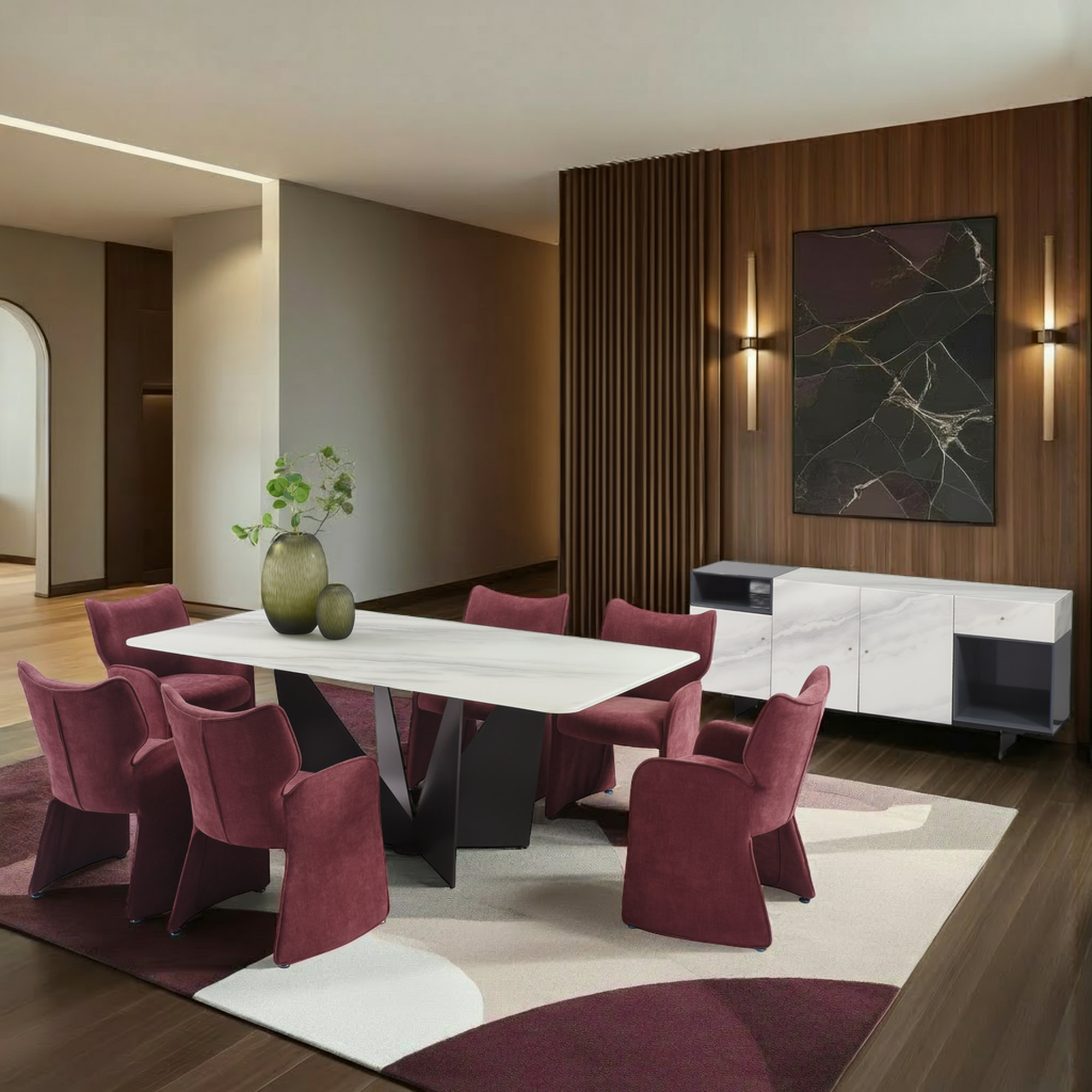 Wrought Studio™ Arguelles Modern 7-Piece Dining Set With Upholstered ...