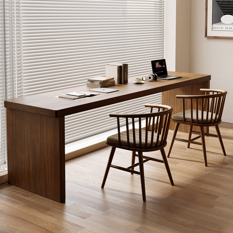 Corrigan Studio® Macklan 3 Piece Solid Wood Rectangle Desk And Chair ...