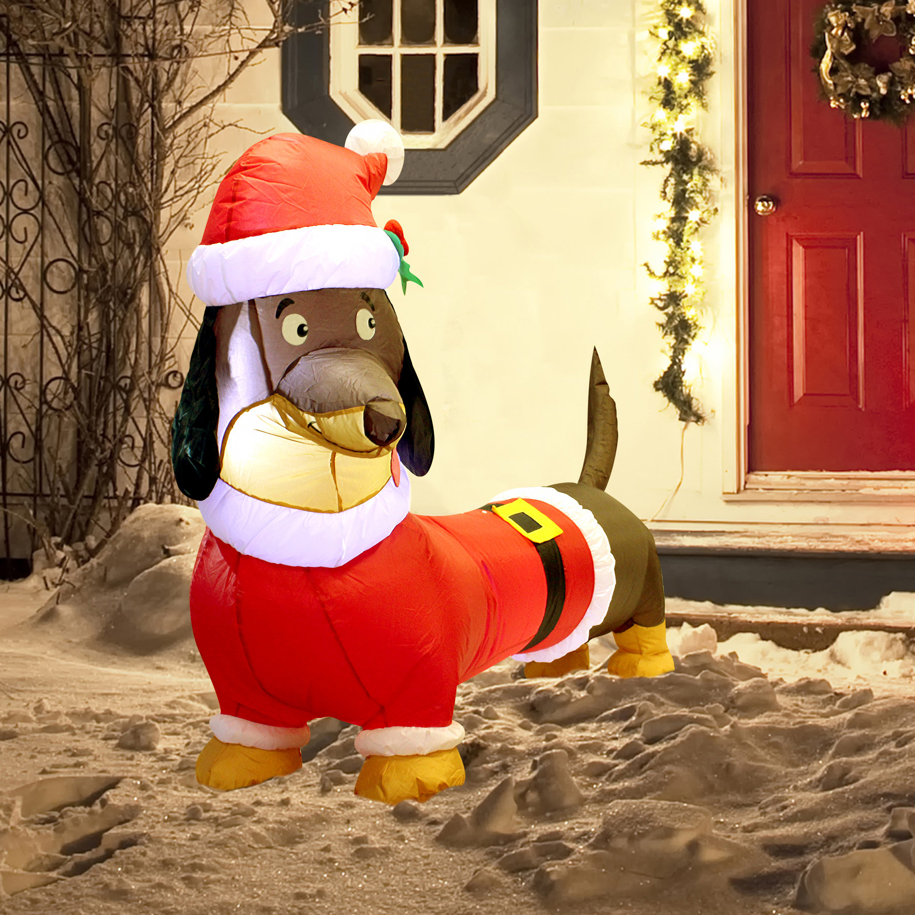 The Holiday Aisle® Teckel gonflable lil helper du père noël - Wayfair ...