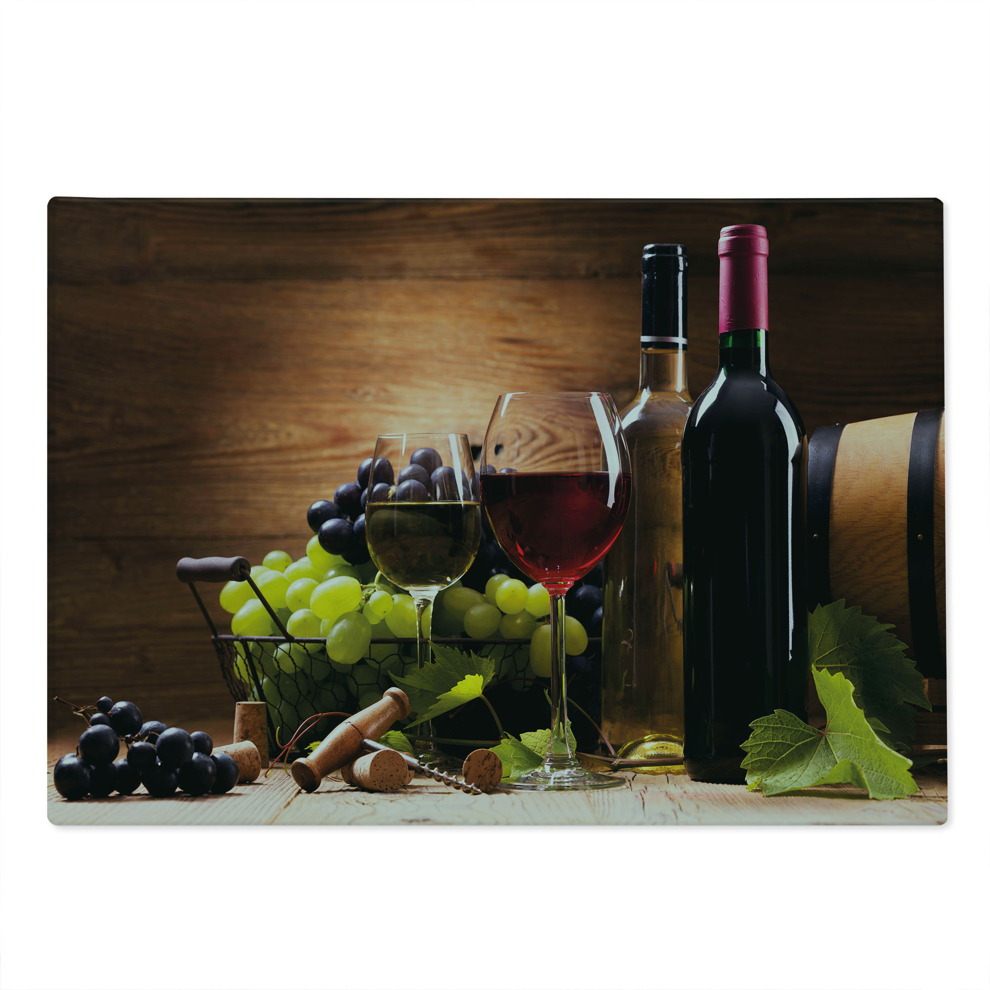Ambesonne Wine Cutting Board Large Size French Gourmet Tasting Brown ...